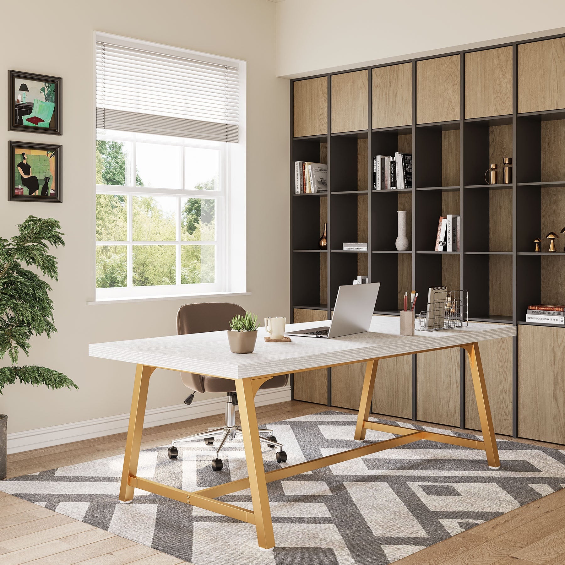 Tribesigns 6FT Conference Table, 70.8" Executive Desk Meeting Table