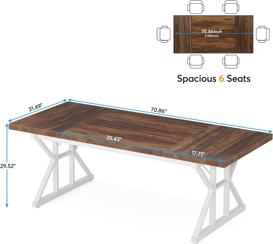 6FT Office Conference Table, Rectangular Meeting Room Table-Tribesigns