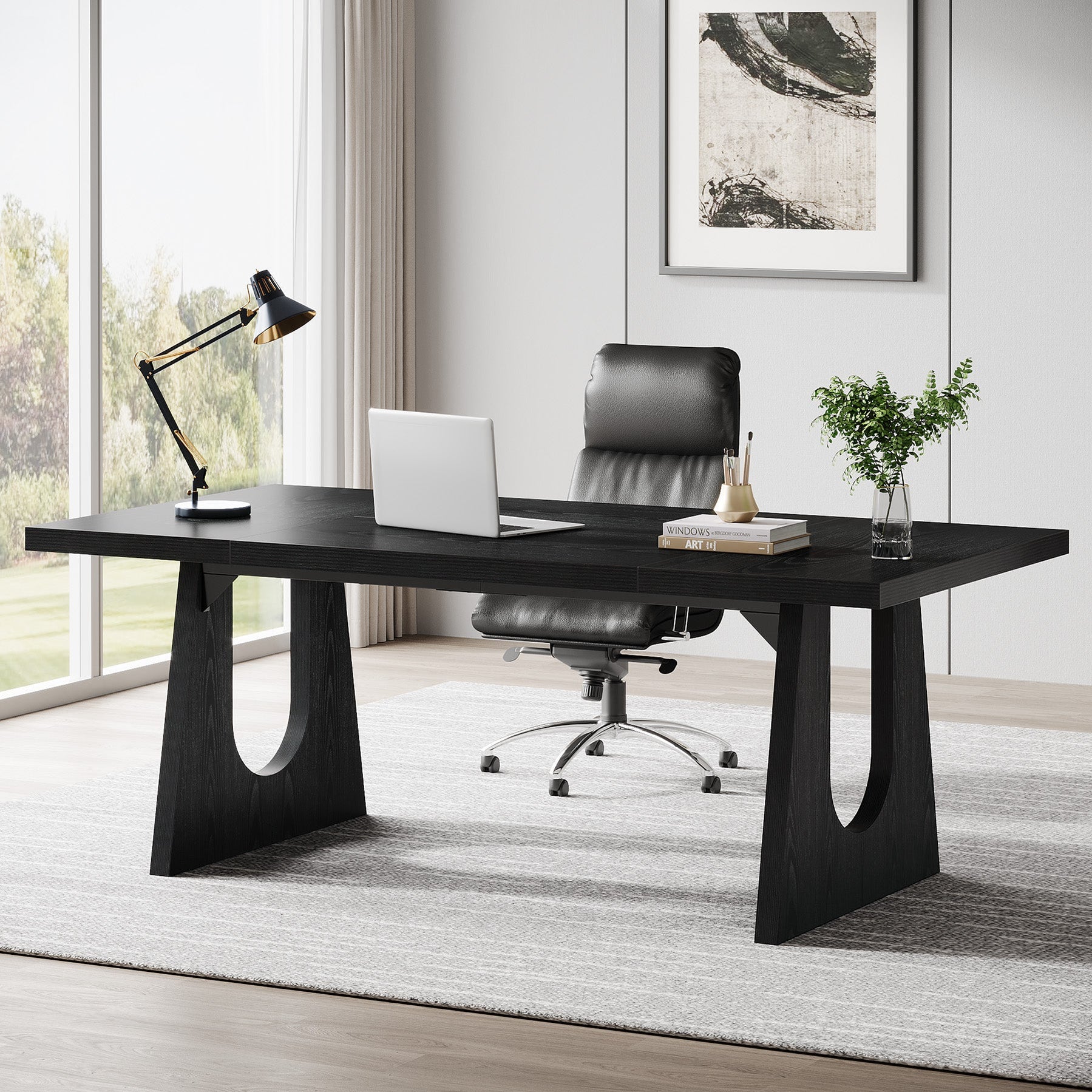 Tribesigns 70" Executive Desk, Modern Computer Office Desk Workstation