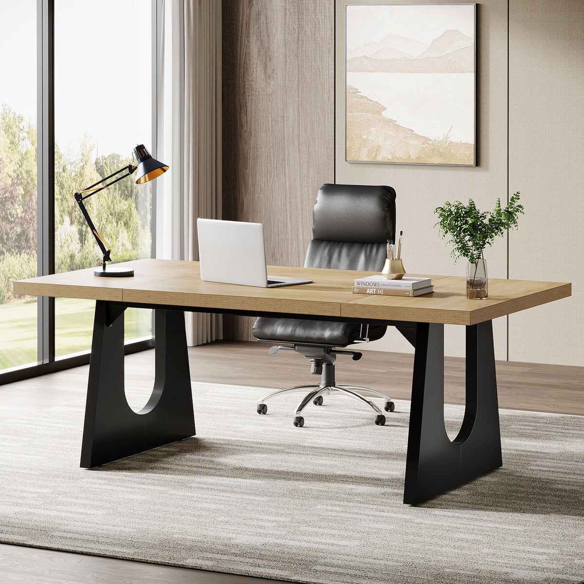 Tribesigns 70" Executive Desk, Modern Computer Office Desk Workstation ...