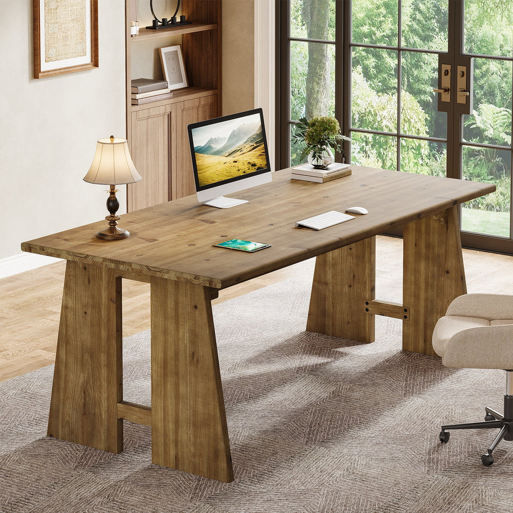 70.9" Executive Desk, Wood Office Computer Desk Conference Table-Tribesigns