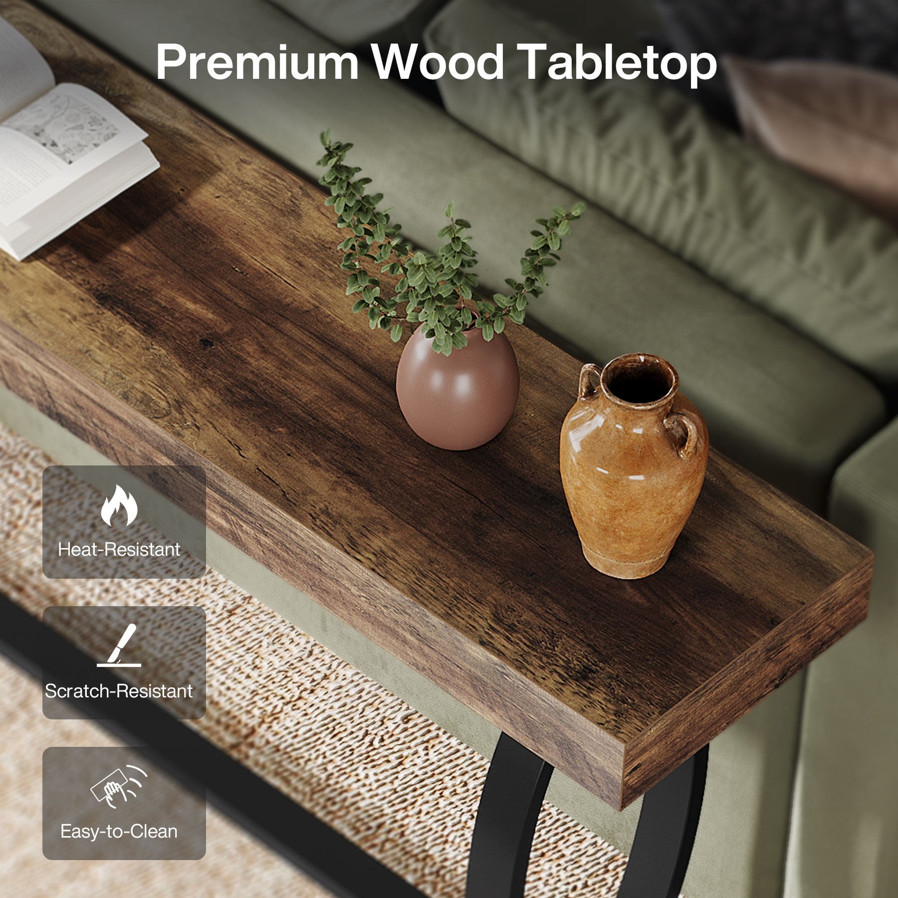 Tribesigns 70.8" Console Table, Farmhouse Sofa Table Entryway Table