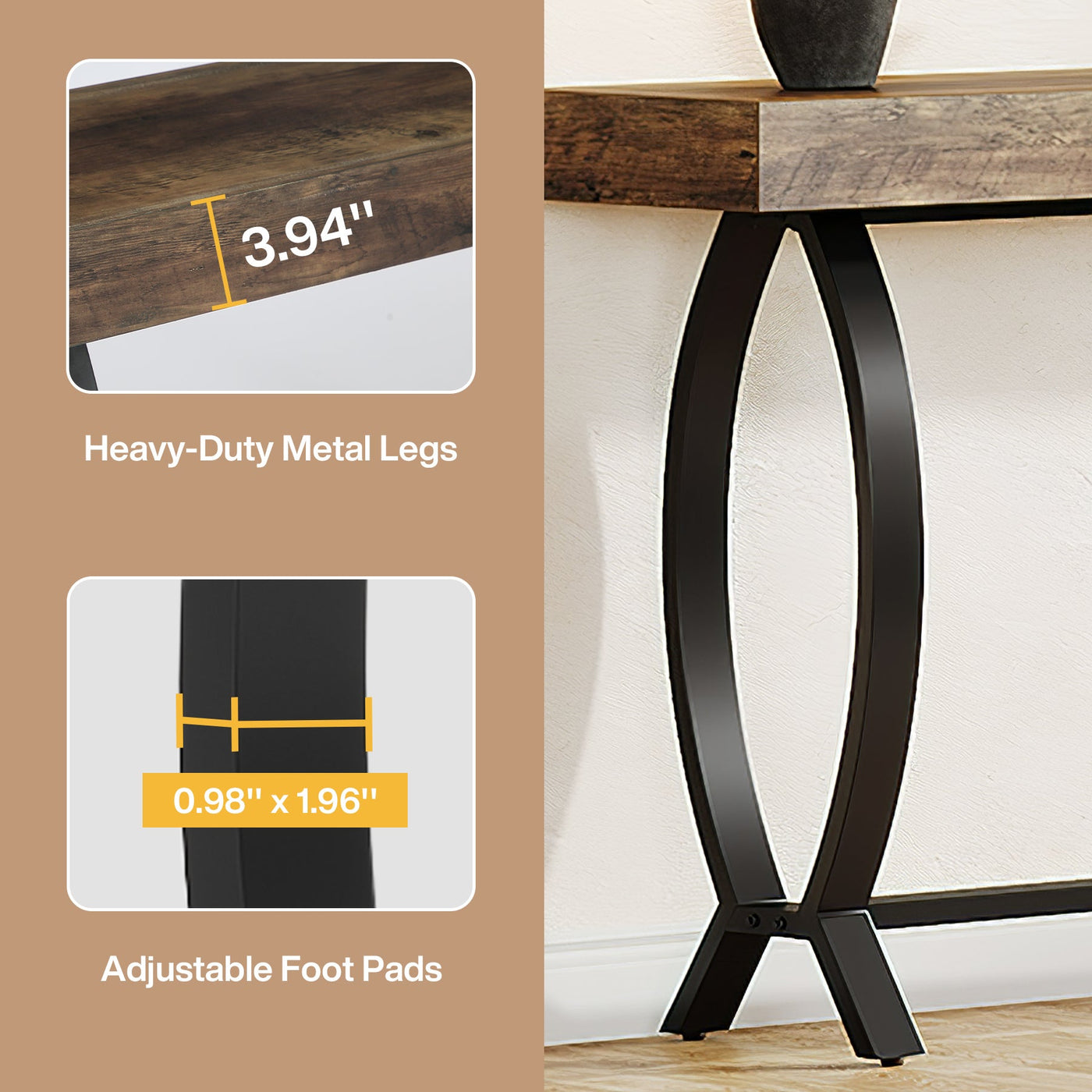 Tribesigns 70.8" Console Table, Farmhouse Sofa Table Entryway Table