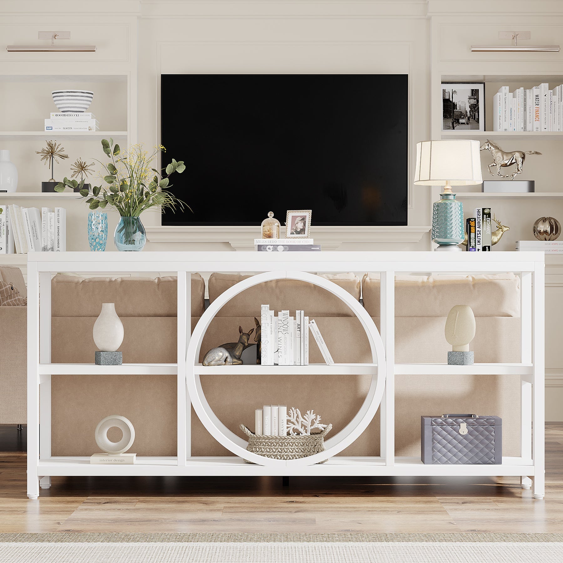 Tribesigns Console Table, 70.9" Narrow Sofa Table with 3 Tier Shelves