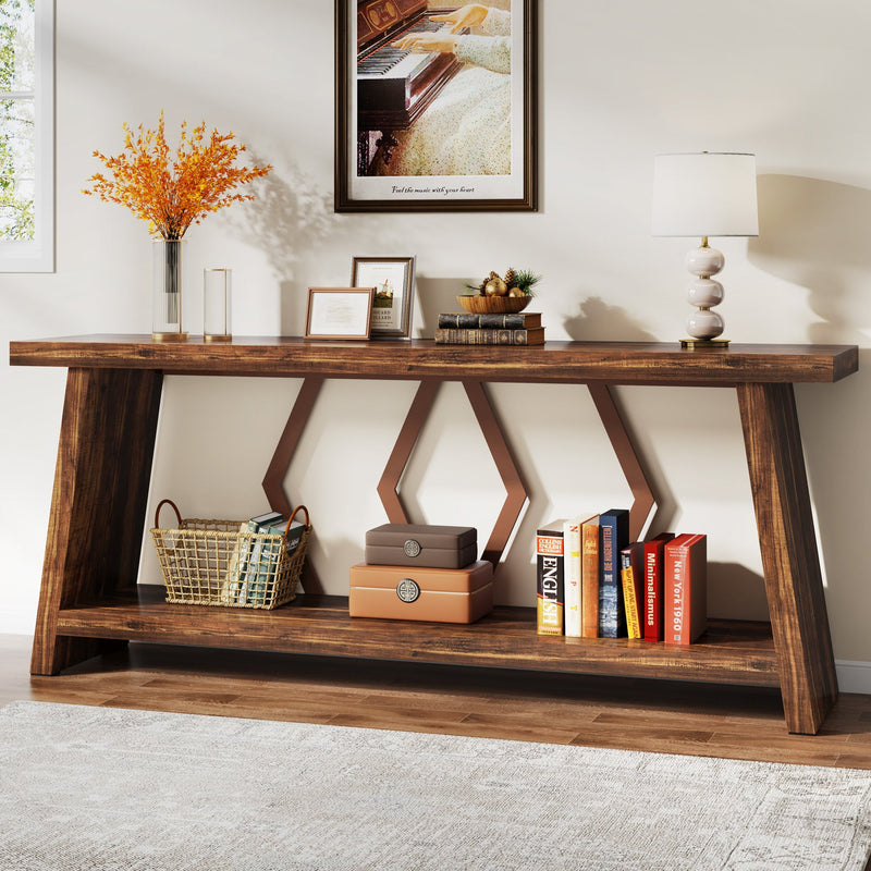 70.86-Inch Console Table, Entryway Console Table With Storage-Tribesigns