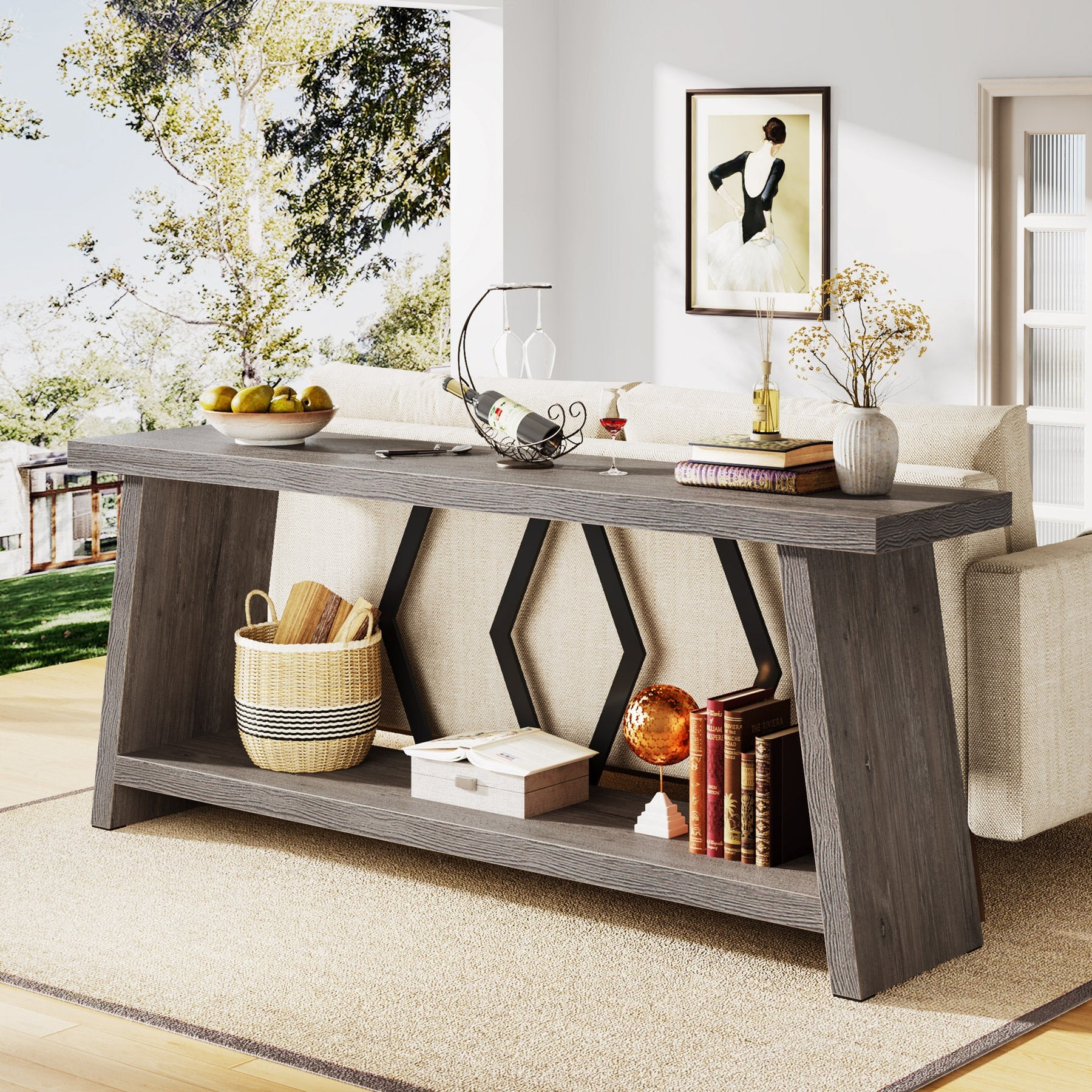 tribesigns 70.9-Inch Console Sofa Table with Storage for Entryway ...