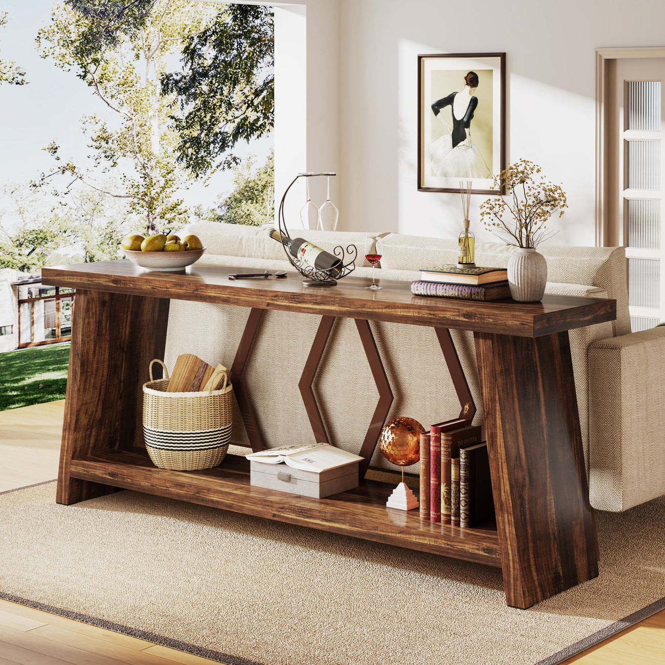 70.86-Inch Console Table, Entryway Console Table With Storage-Tribesigns