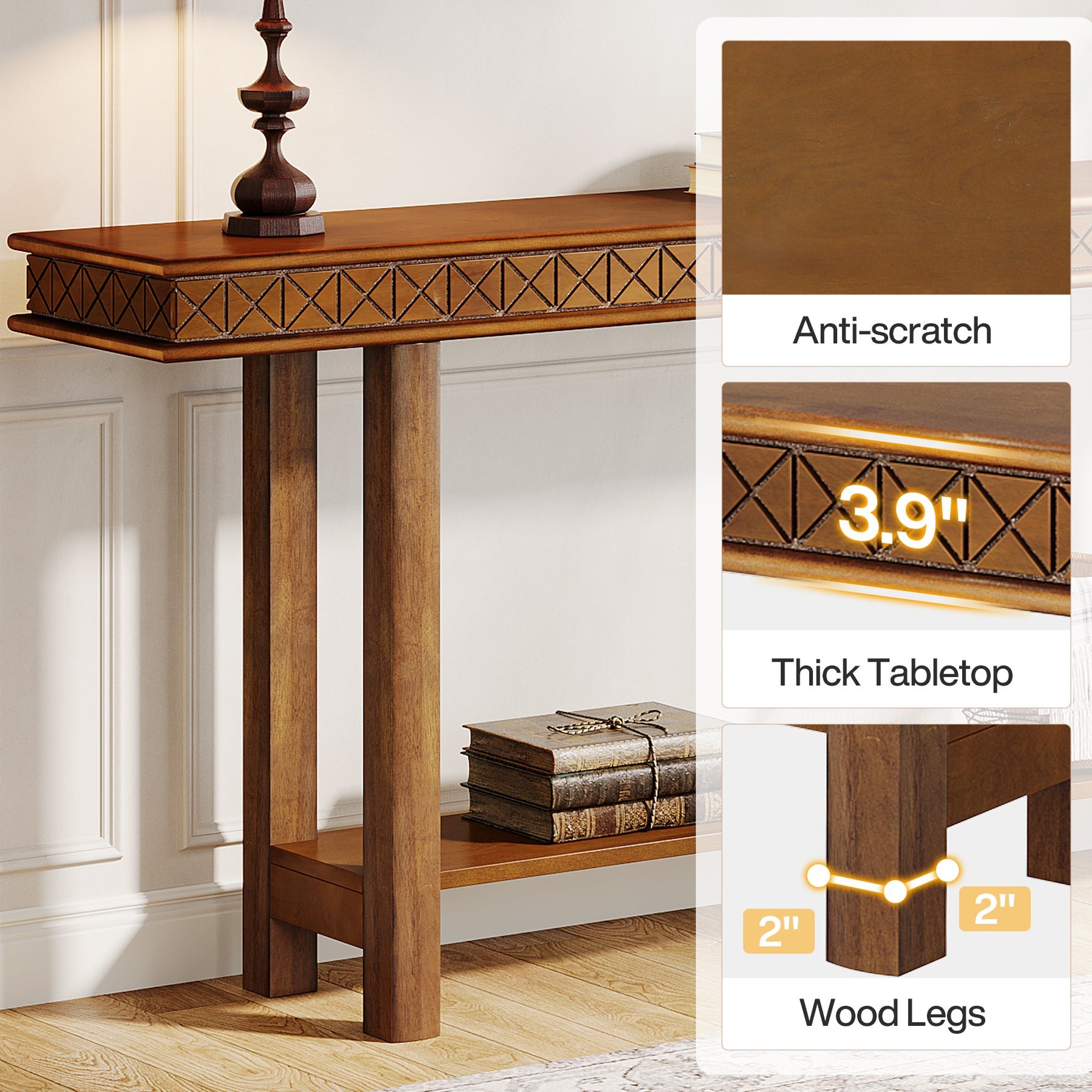 Tribesigns 70.9" Console Table, Wood Sofa Table Long Entryway Table