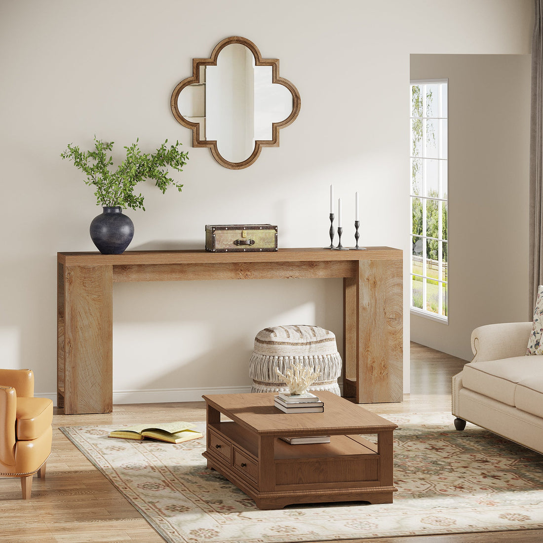 Tribesigns 70.9" Console Table, Farmhouse Sofa Table Entryway Table ...