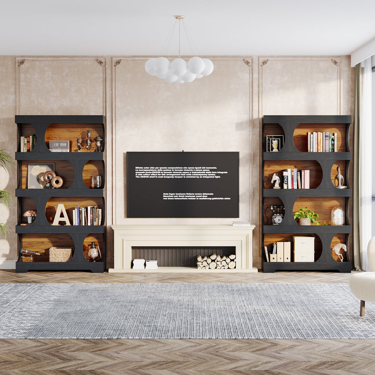Tribesigns 71" Bookshelf, 4-Tier S-Shaped Bookcase Display Shelves ...