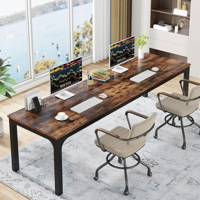 78.7" Extra Long Computer Desk, Rectangle Executive Desk 2 Person Desk ...
