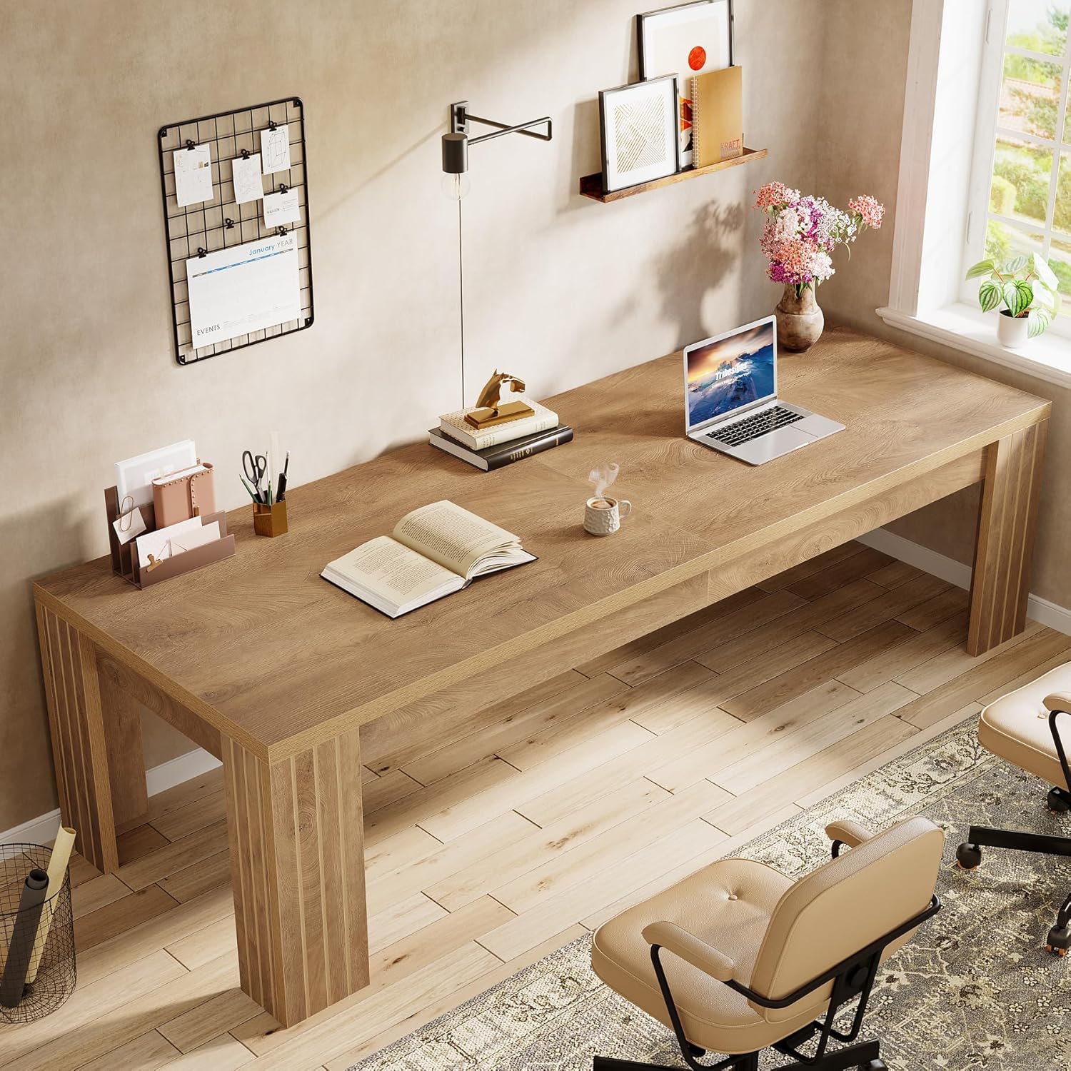 78.7" Computer Desk, 2 Person Desk Executive Desk Long Workstation ...