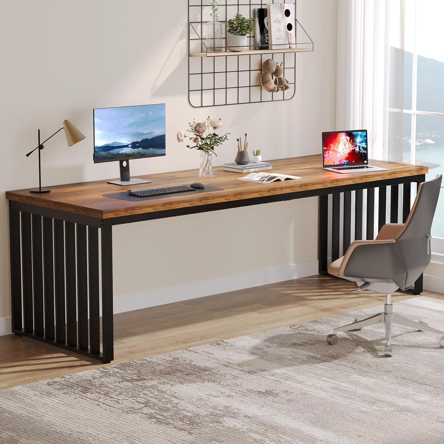 Tribesigns 78.74" Two Person Desk Executive Desk Double Computer Desk