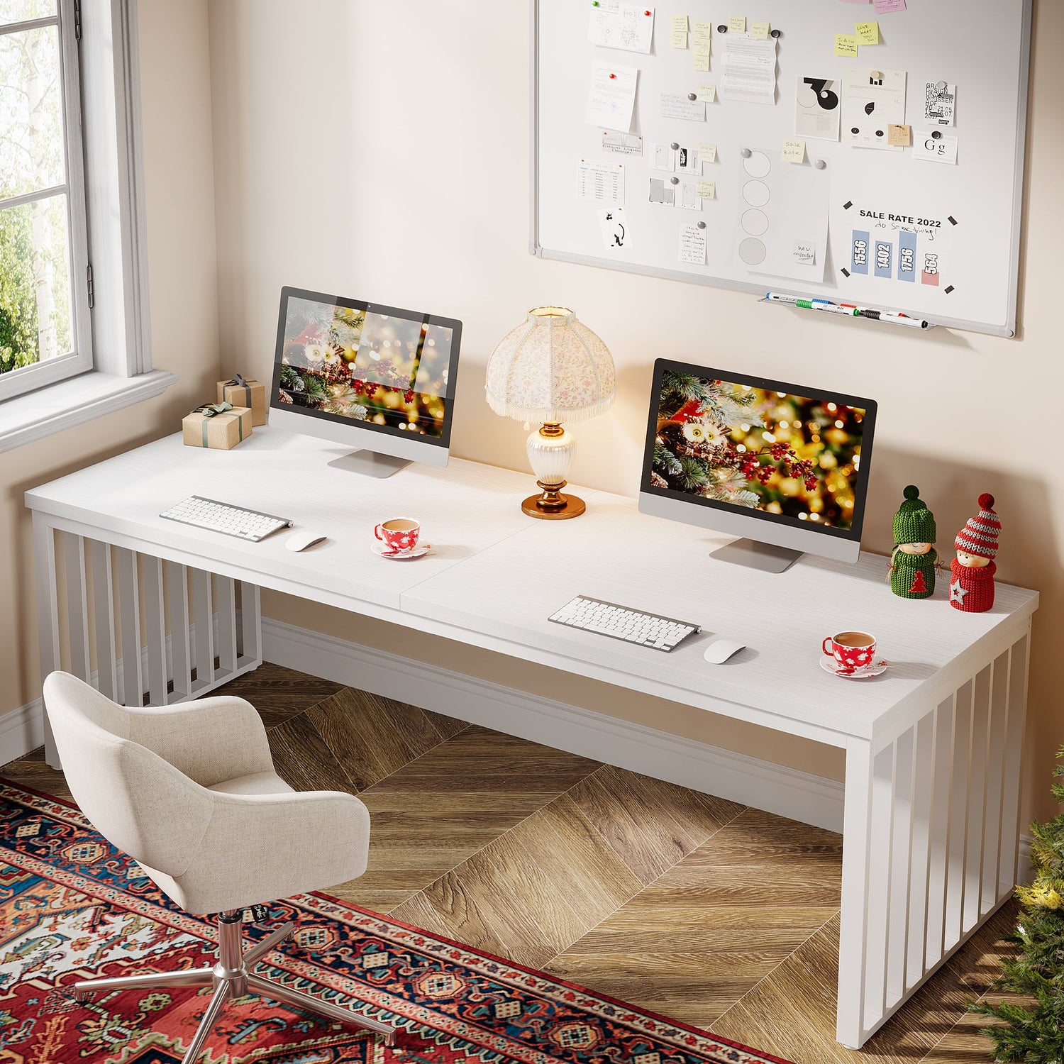 Tribesigns 78.74" Two Person Desk Executive Desk Double Computer Desk ...