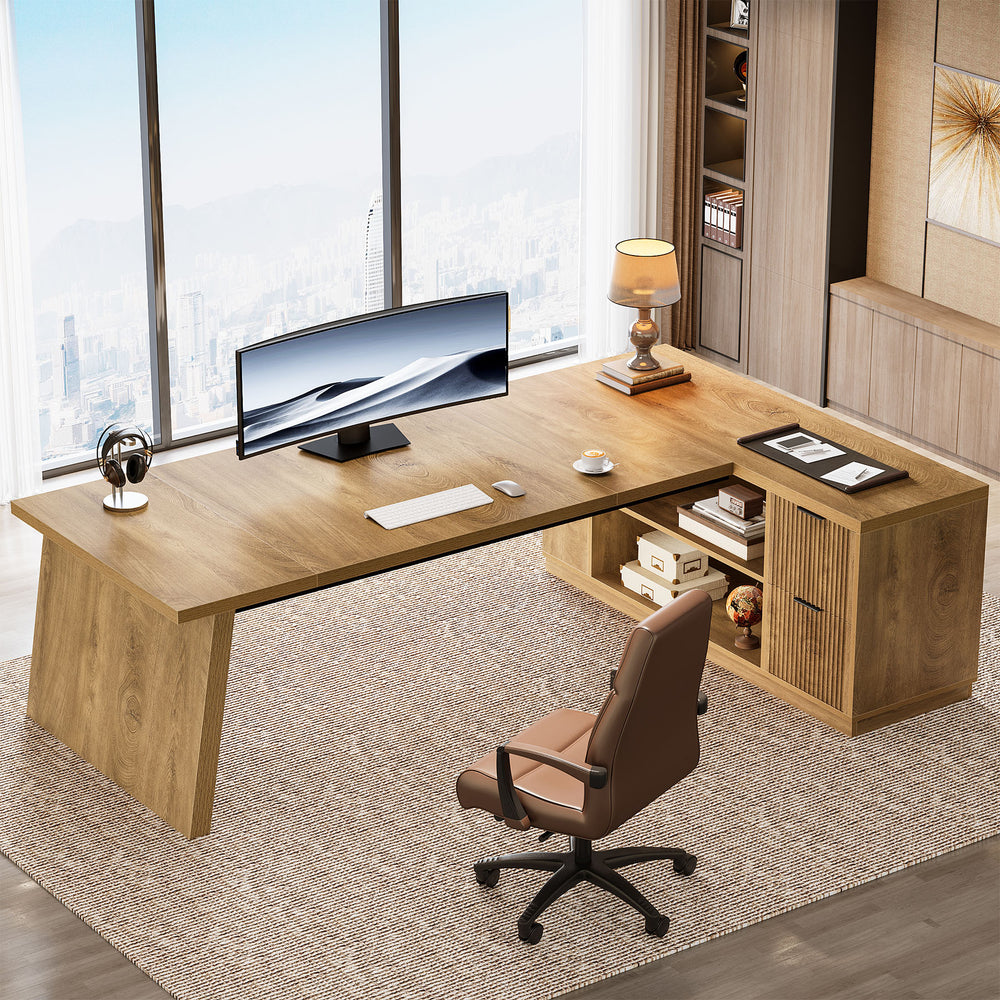 78" Corner Computer Desk, Large L Shape Desk Home Office Desk-Tribesigns