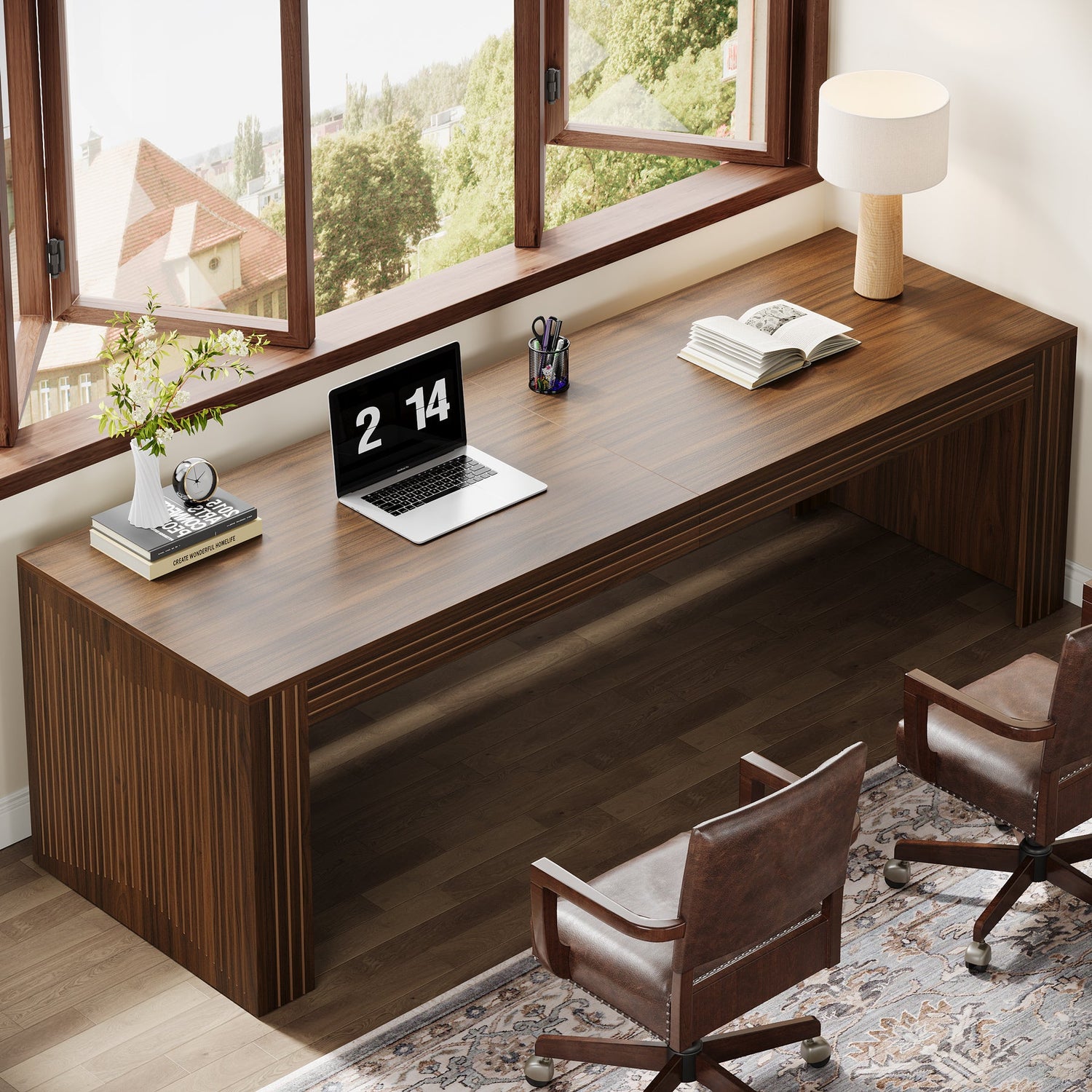 Tribesigns 79" Two Person Desk, Computer Desk Double Office Desk-Tribesigns