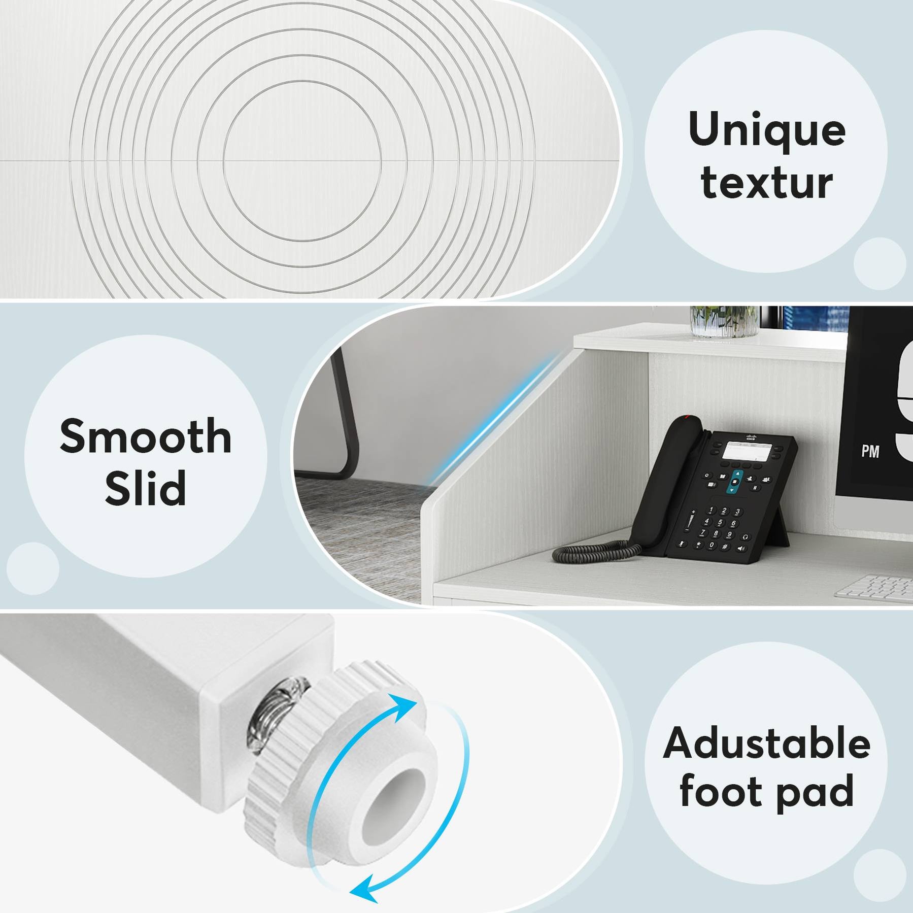 Tribesigns Reception Desk, 47" Front Desk Counter Table with Shelves