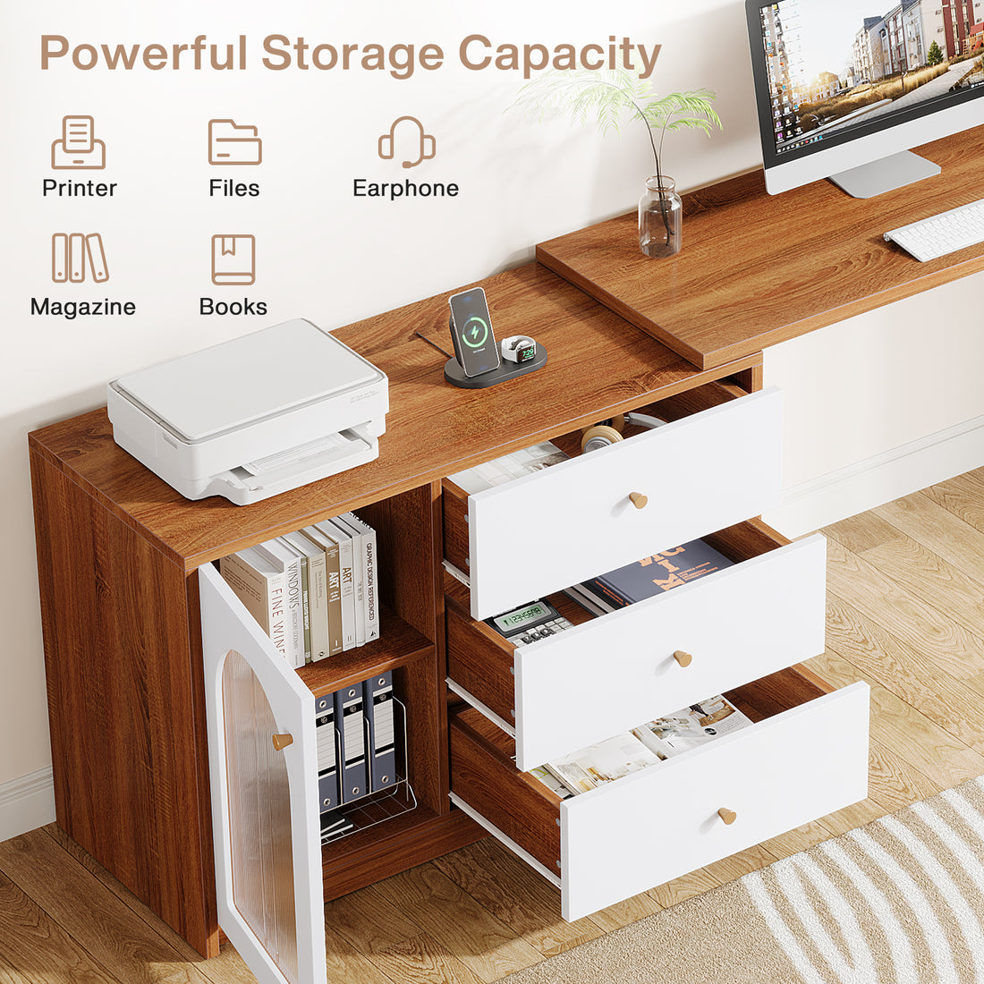 Tribesigns L-Shaped Computer Desk, Corner Office Desk with Cabinet ...