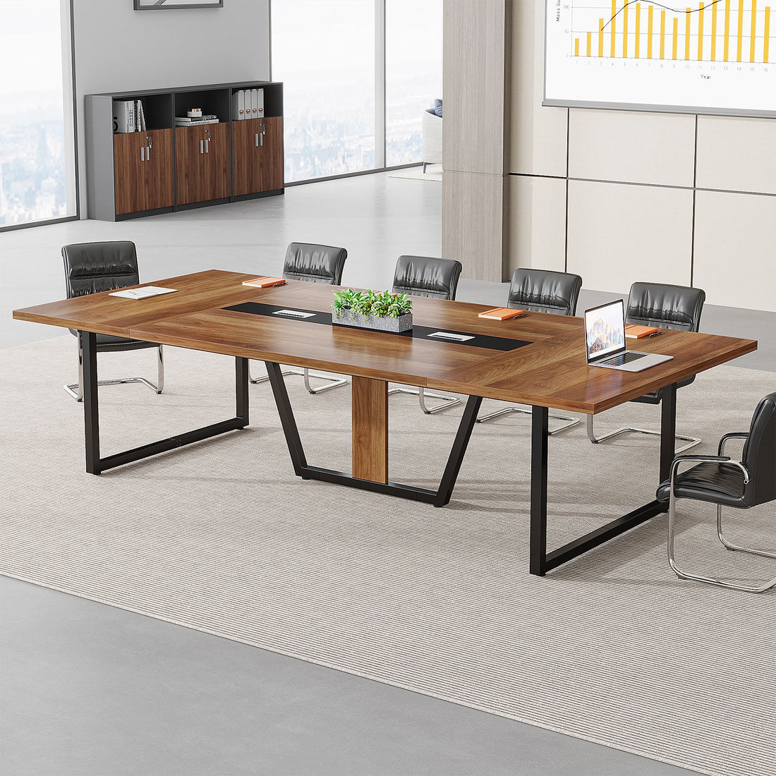 Tribesigns 8FT Conference Table, 94.49" Meeting Table for 10 People ...