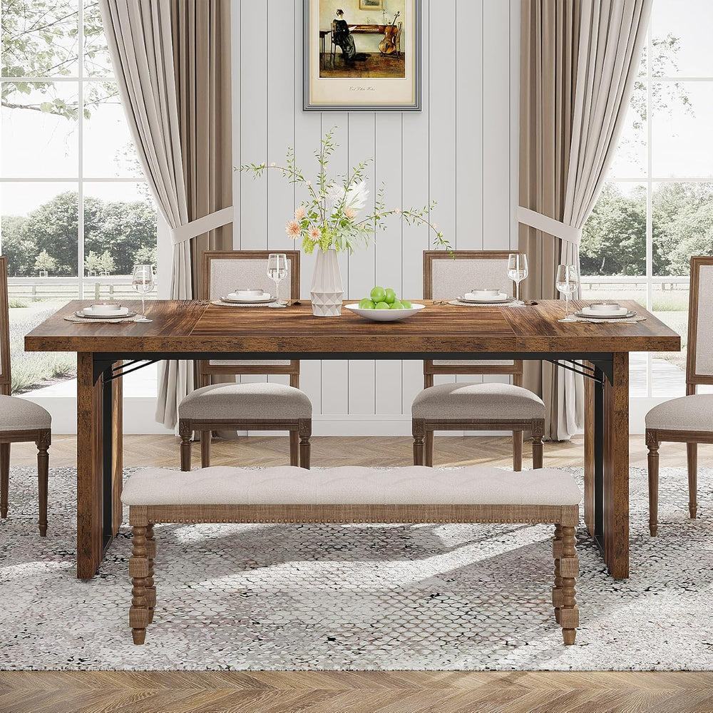 Tribesigns 71"Farmhouse Dining Breakfast Table for 6 to 8 People-Tribesigns