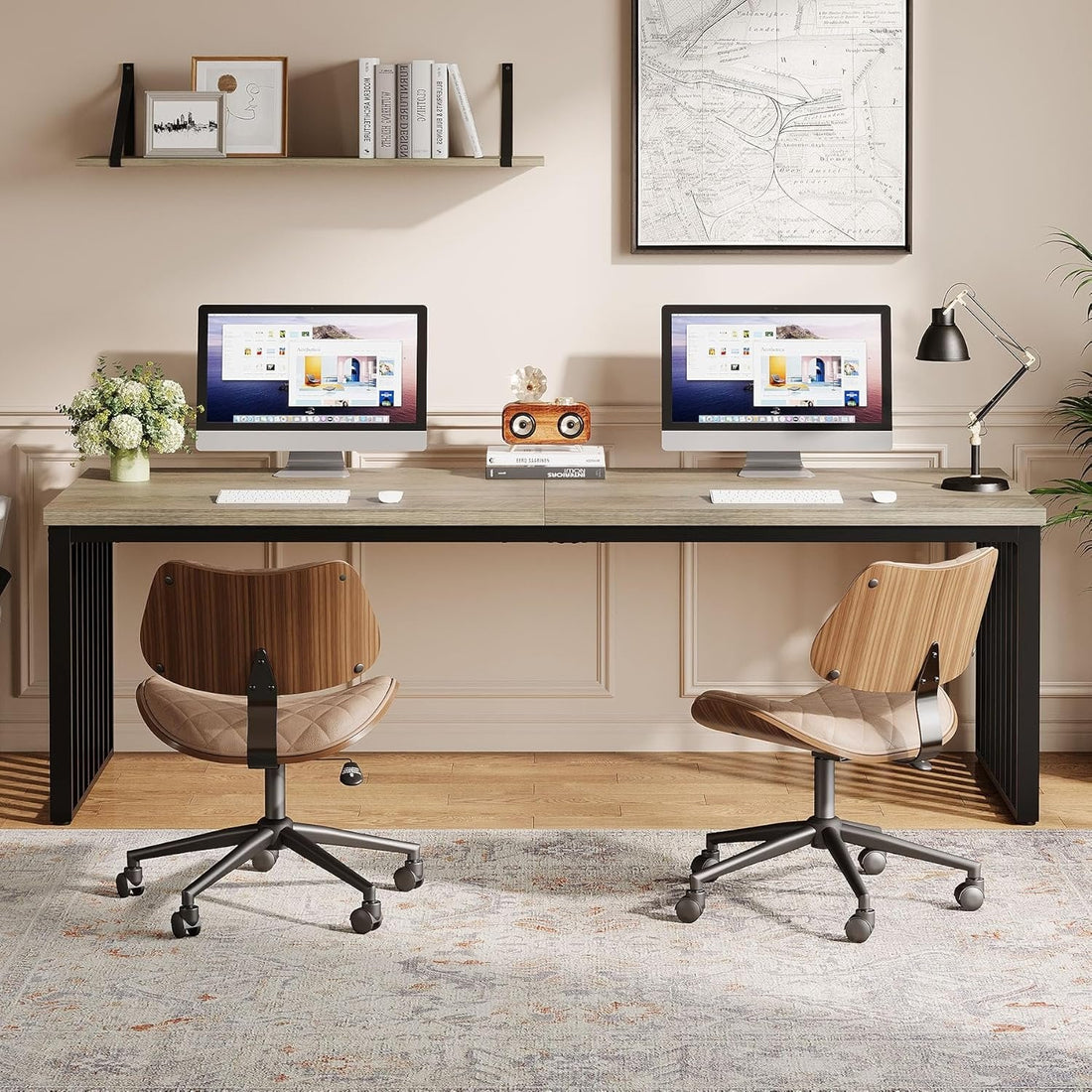 Tribesigns 78.74" Two Person Desk Executive Desk Double Computer Desk ...