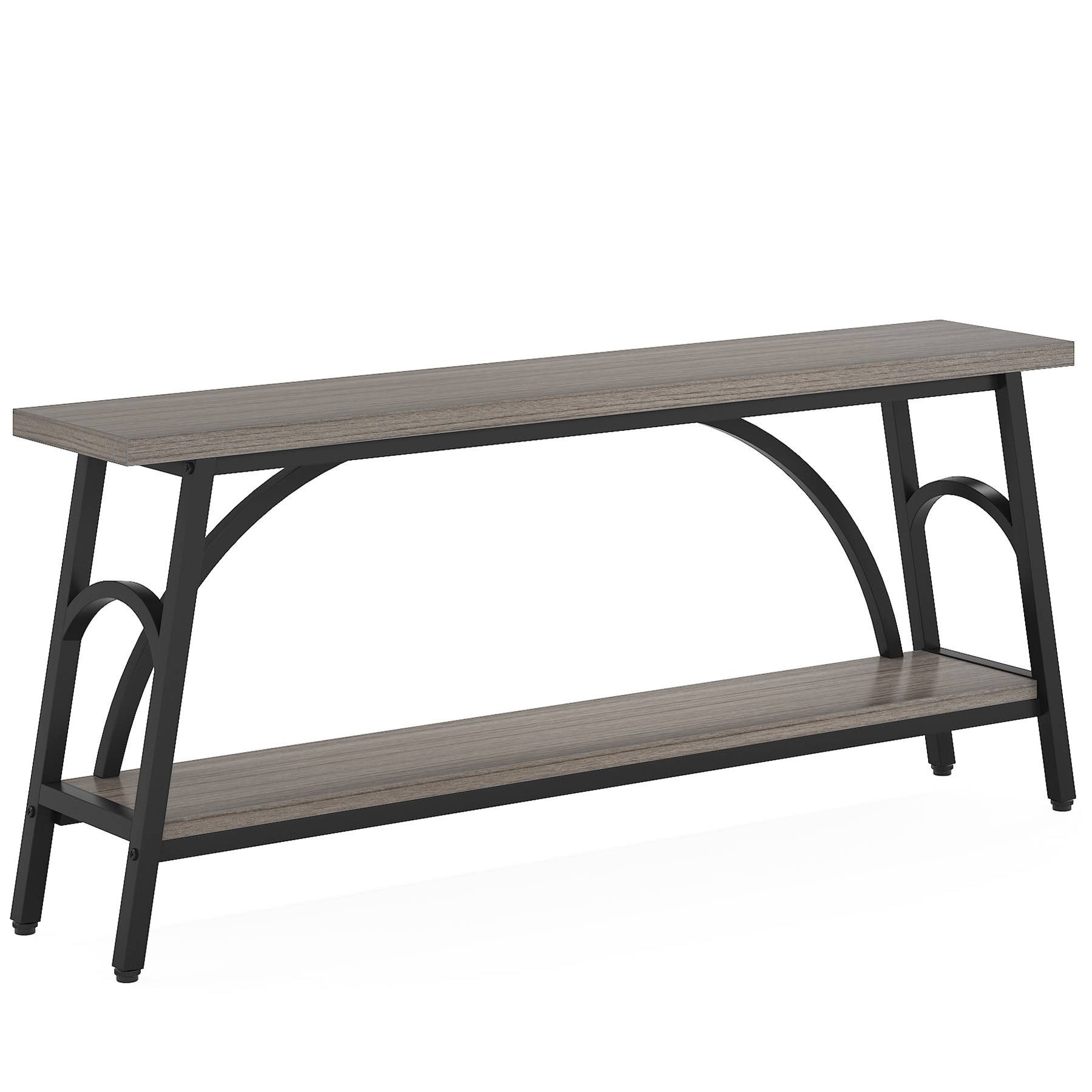 Tribesigns Console Table, 70.8” Sofa Entryway Table with 2 Tier Shelf