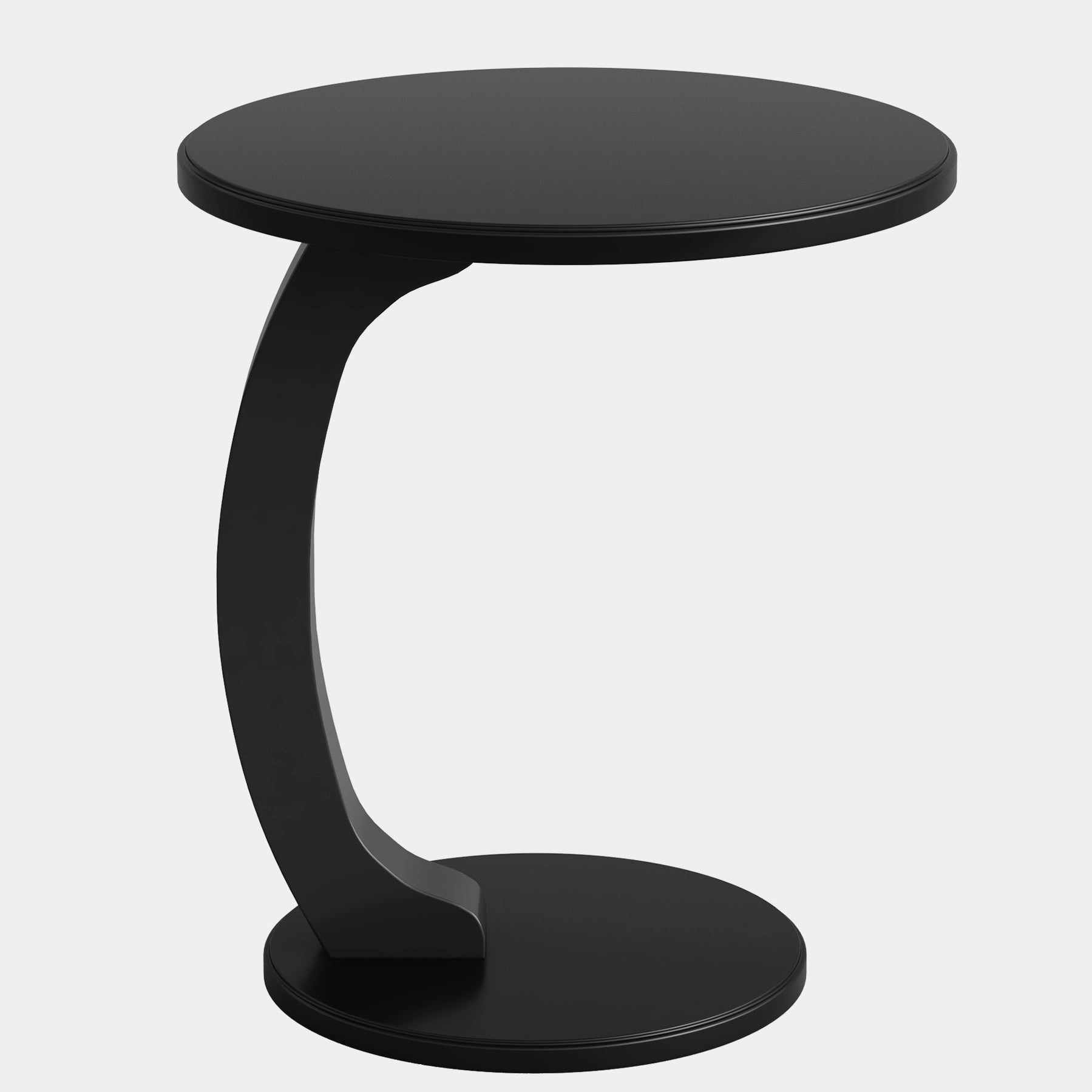 Tribesigns C-Shaped End Table, Round Wood Side Table for Living Room