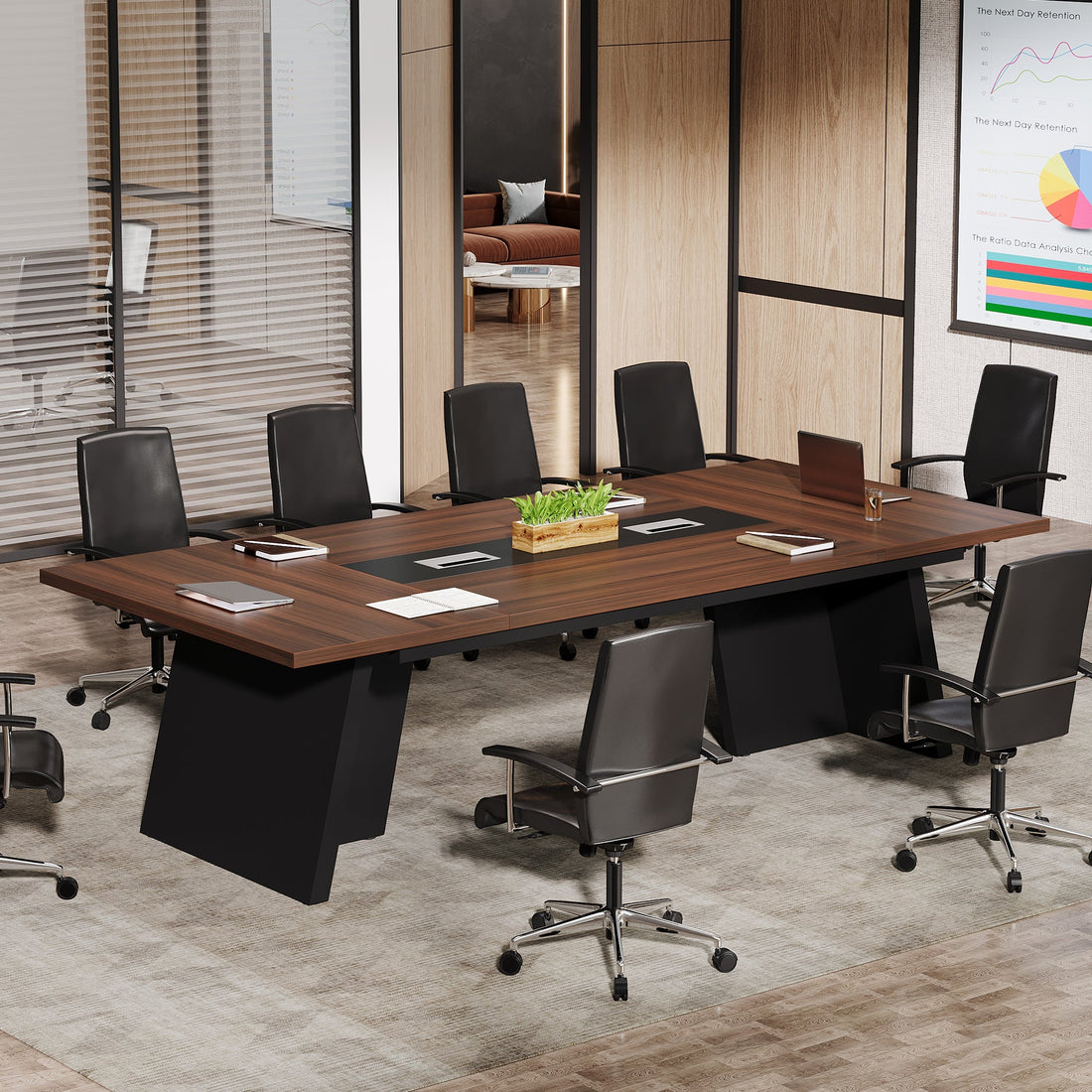 Tribesigns Conference Room Table, 8ft Office Meeting Desk-Tribesigns
