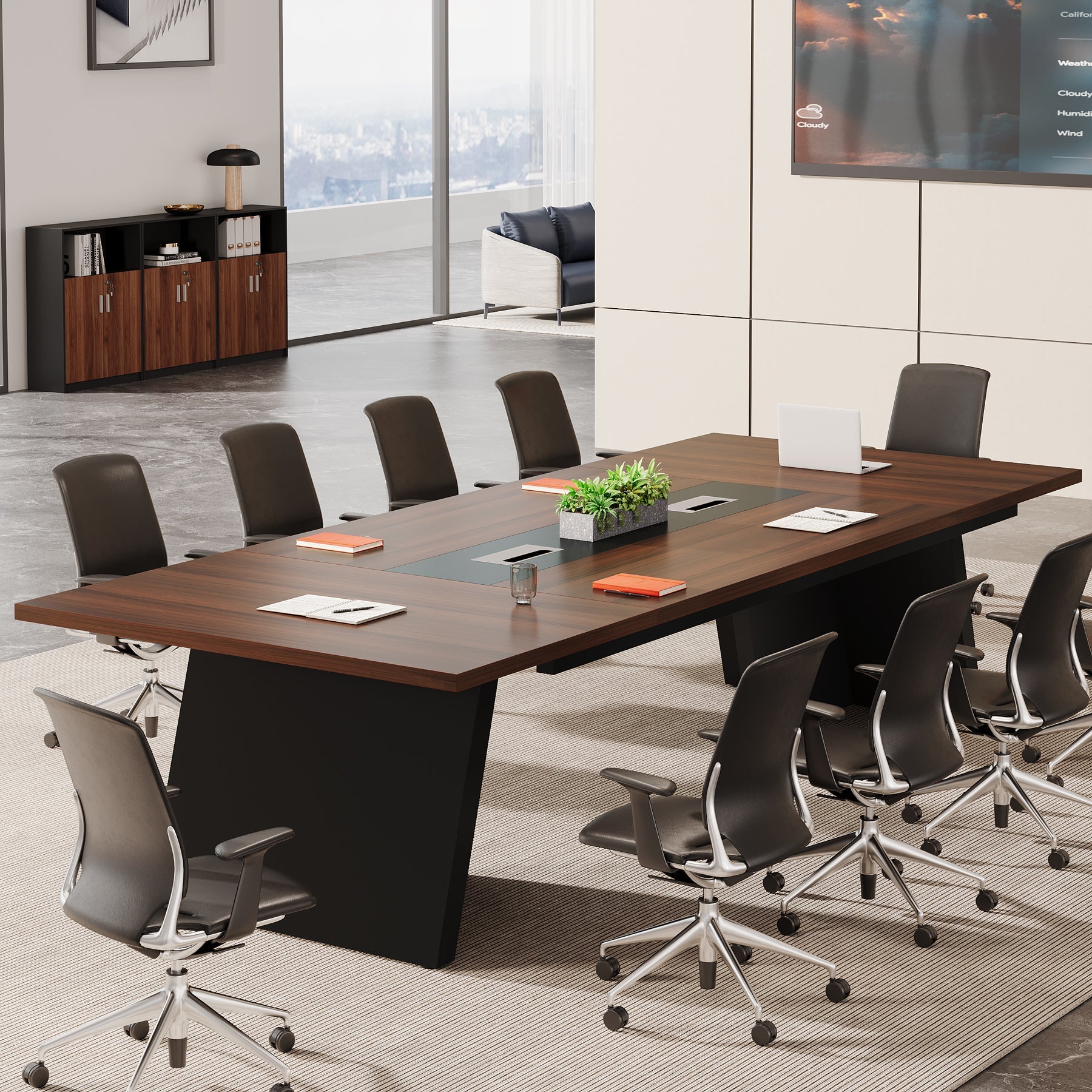Tribesigns Conference Room Table, 8ft Office Meeting Desk-Tribesigns