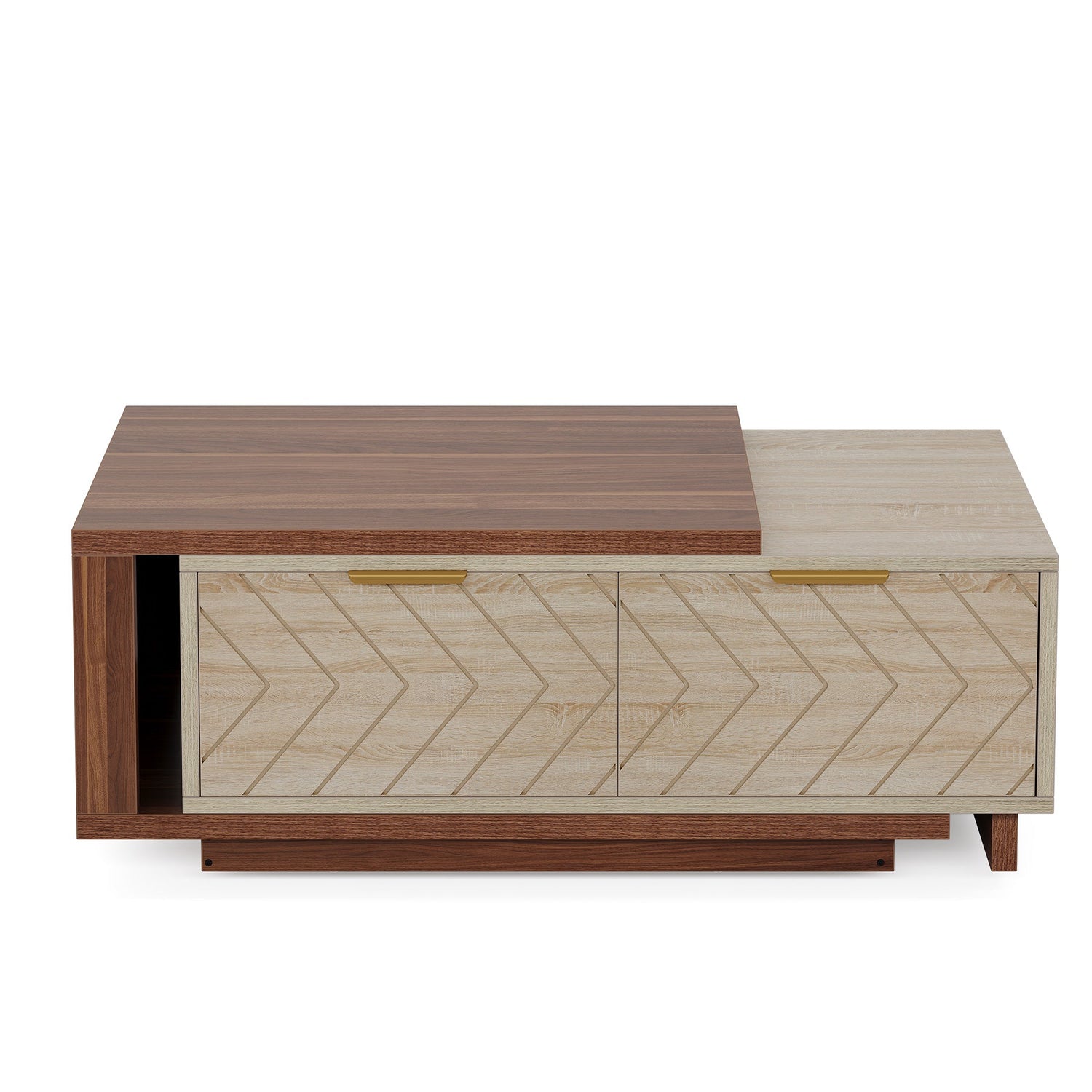 Tribesigns Extendable Coffee Table, Center Table with Storage Drawers ...