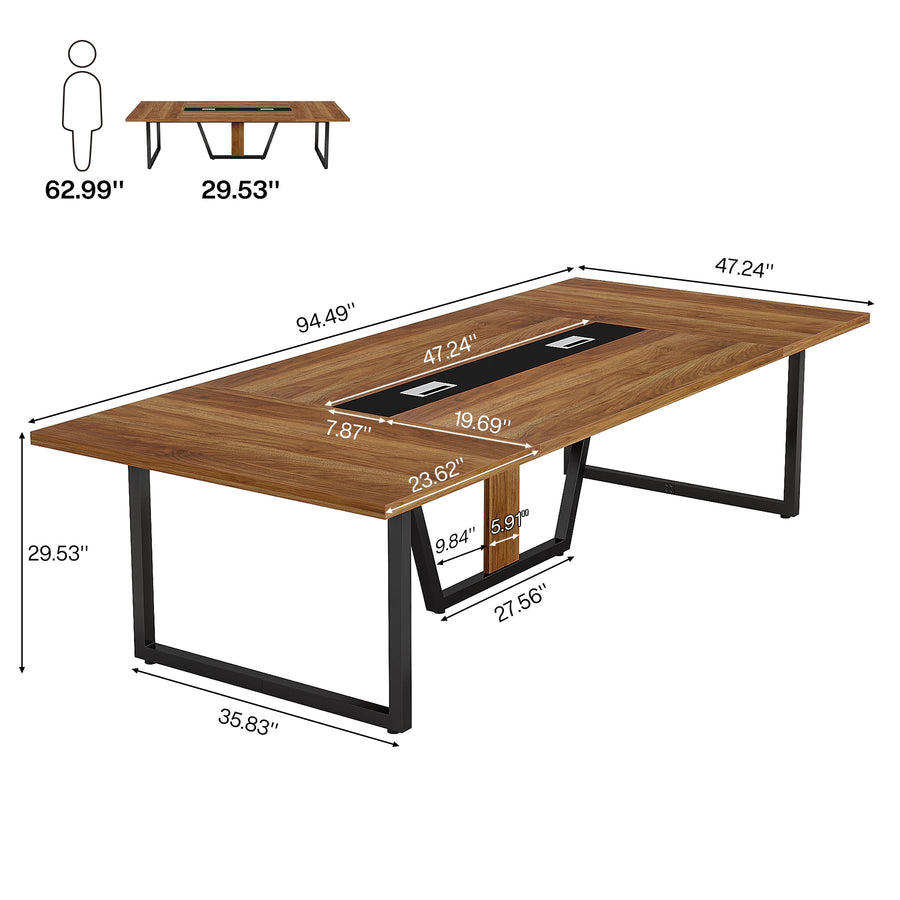 Tribesigns 8FT Conference Table, 94.49" Meeting Table for 10 People ...