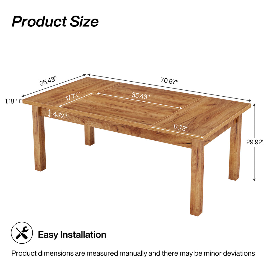 Tribesigns 70.9" Farmhouse Wood Dining Table for 6-8 People-Tribesigns