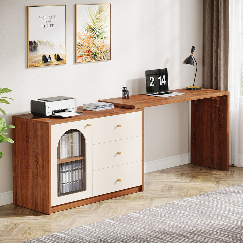 Tribesigns L-Shaped Computer Desk, Corner Office Desk with Cabinet ...