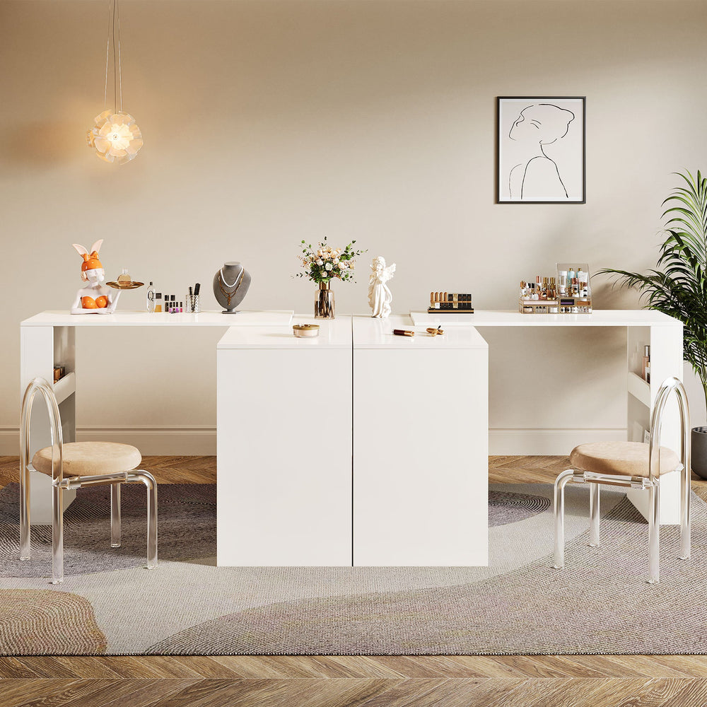 Tribesigns Makeup Desk, 360° Rotatable Vanity Desk with 3 Drawers ...
