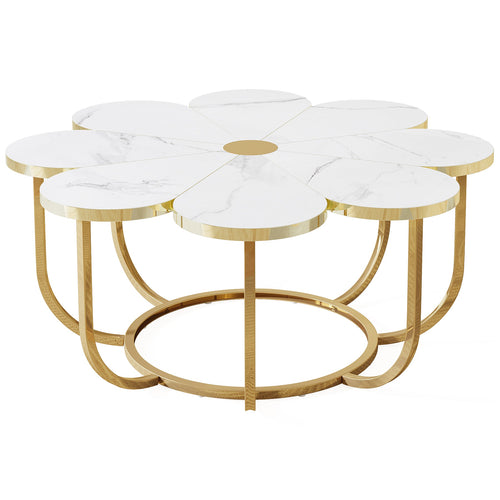 Tribesigns Modern Coffee Table, Flower-Shaped Center Table-Tribesigns