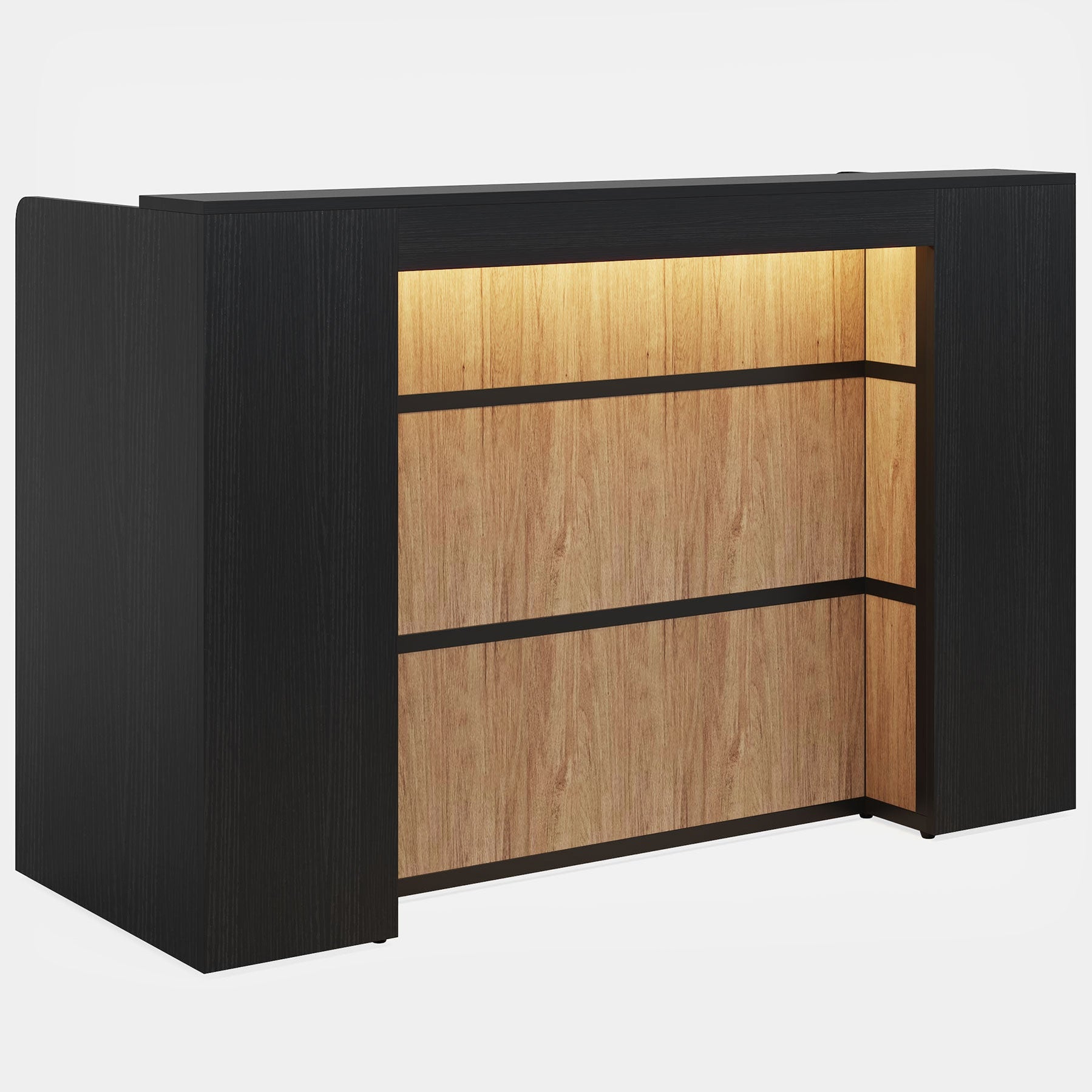 Tribesigns Reception Desk, Reception Counter Table Front Desk with LED ...