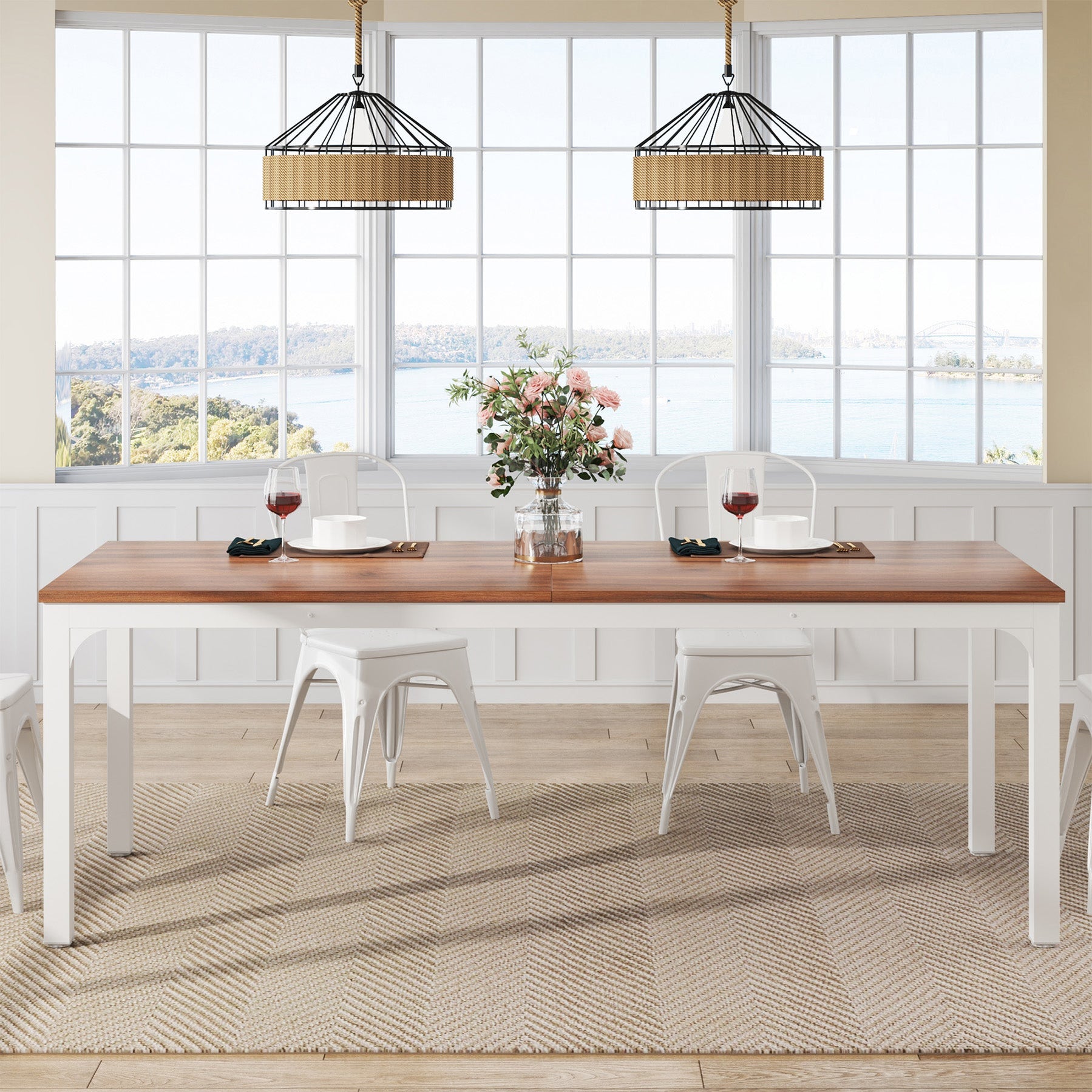 Tribesigns Dining Table, 78" Rectangular Kitchen Table for 6-8 People