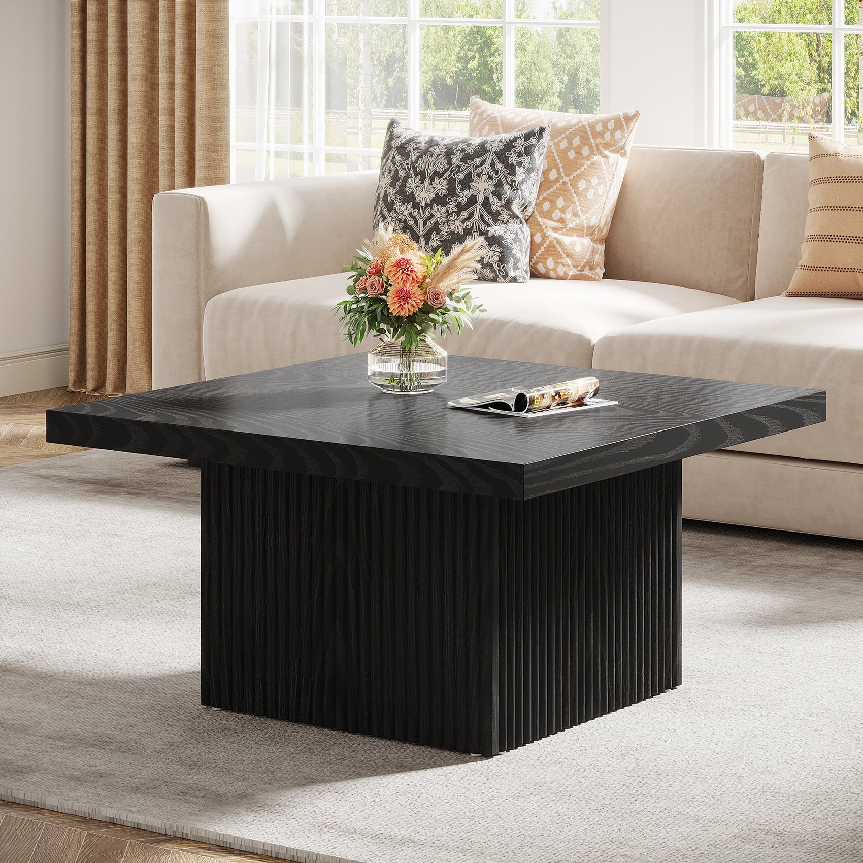 Tribesigns Square Coffee Table, 31.5-Inch Wood Center Table-Tribesigns