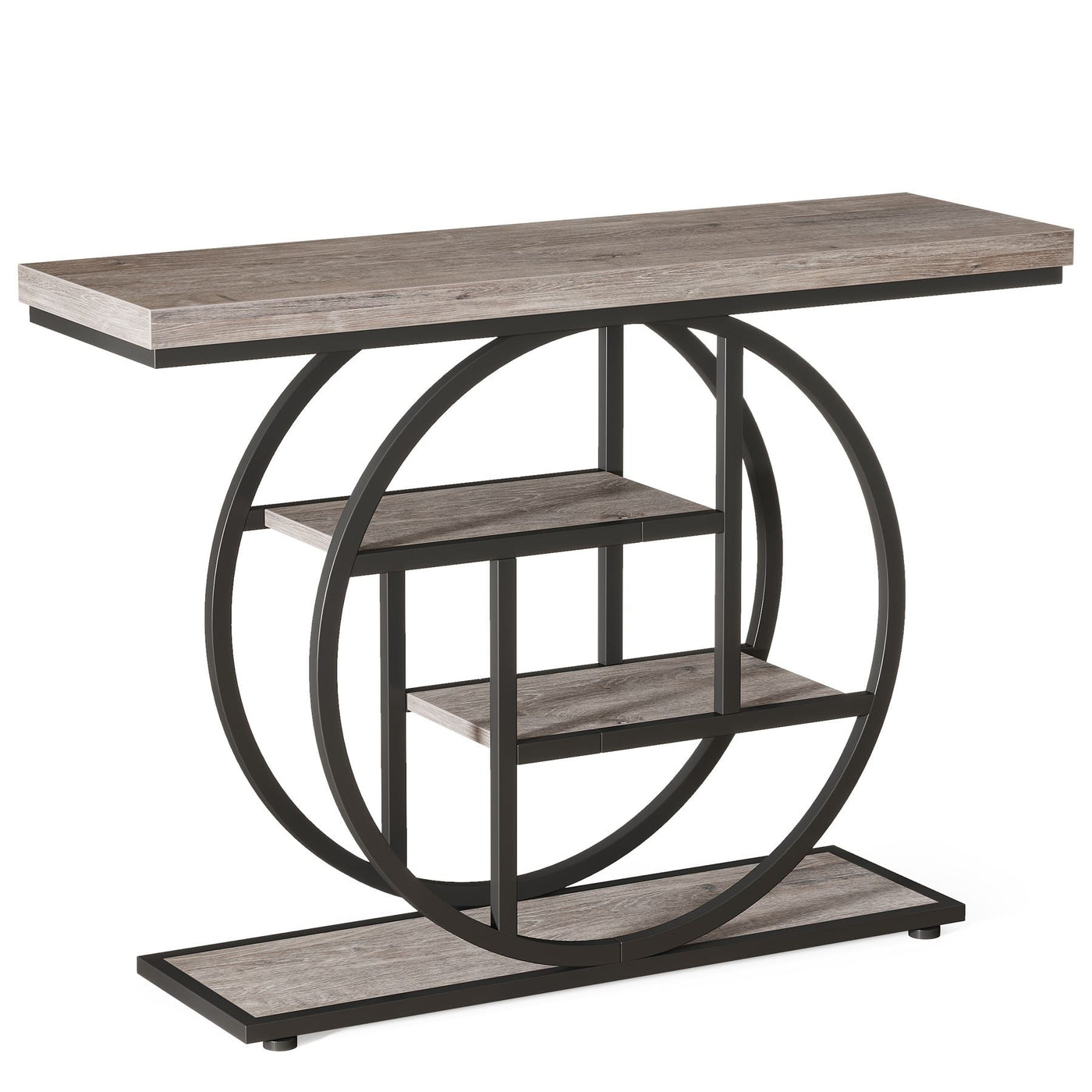 Tribesigns 4-Tier Console Sofa Table with Circle Base