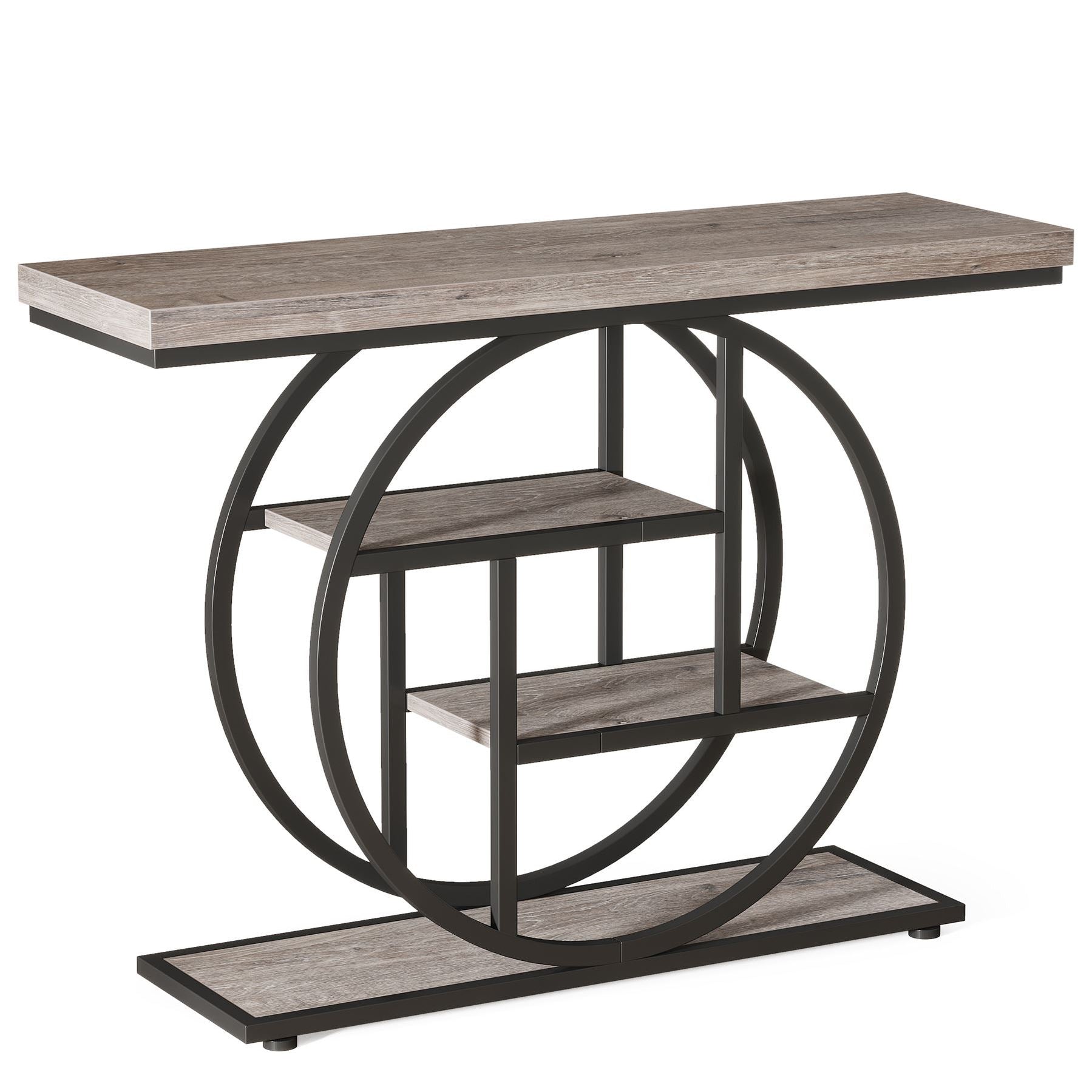 Tribesigns 4-Tier Console Sofa Table with Circle Base