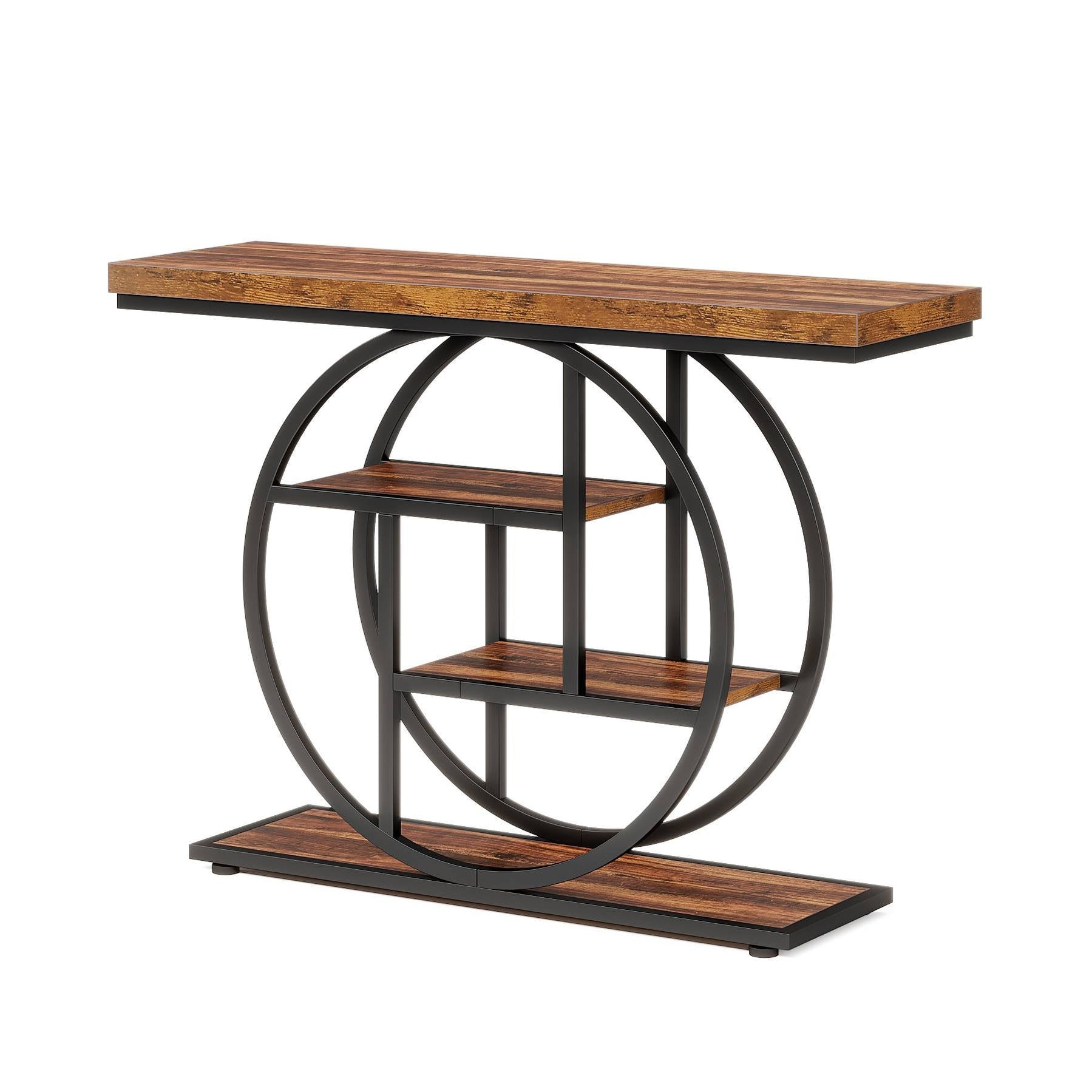 Tribesigns 4-Tier Console Sofa Table with Circle Base