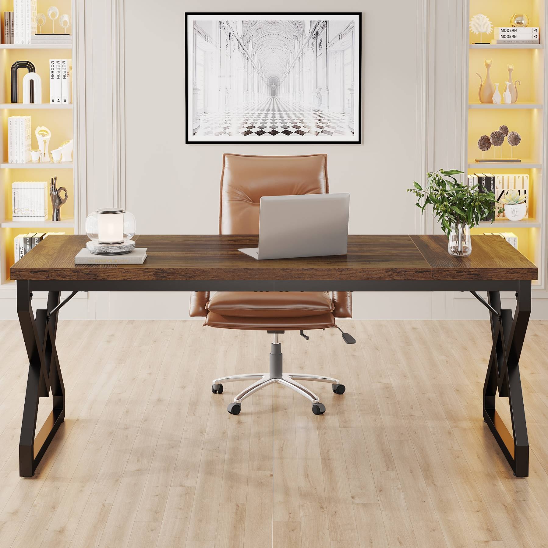 Tribesigns Executive Desk, 63” Large Computer Desk for Home Office