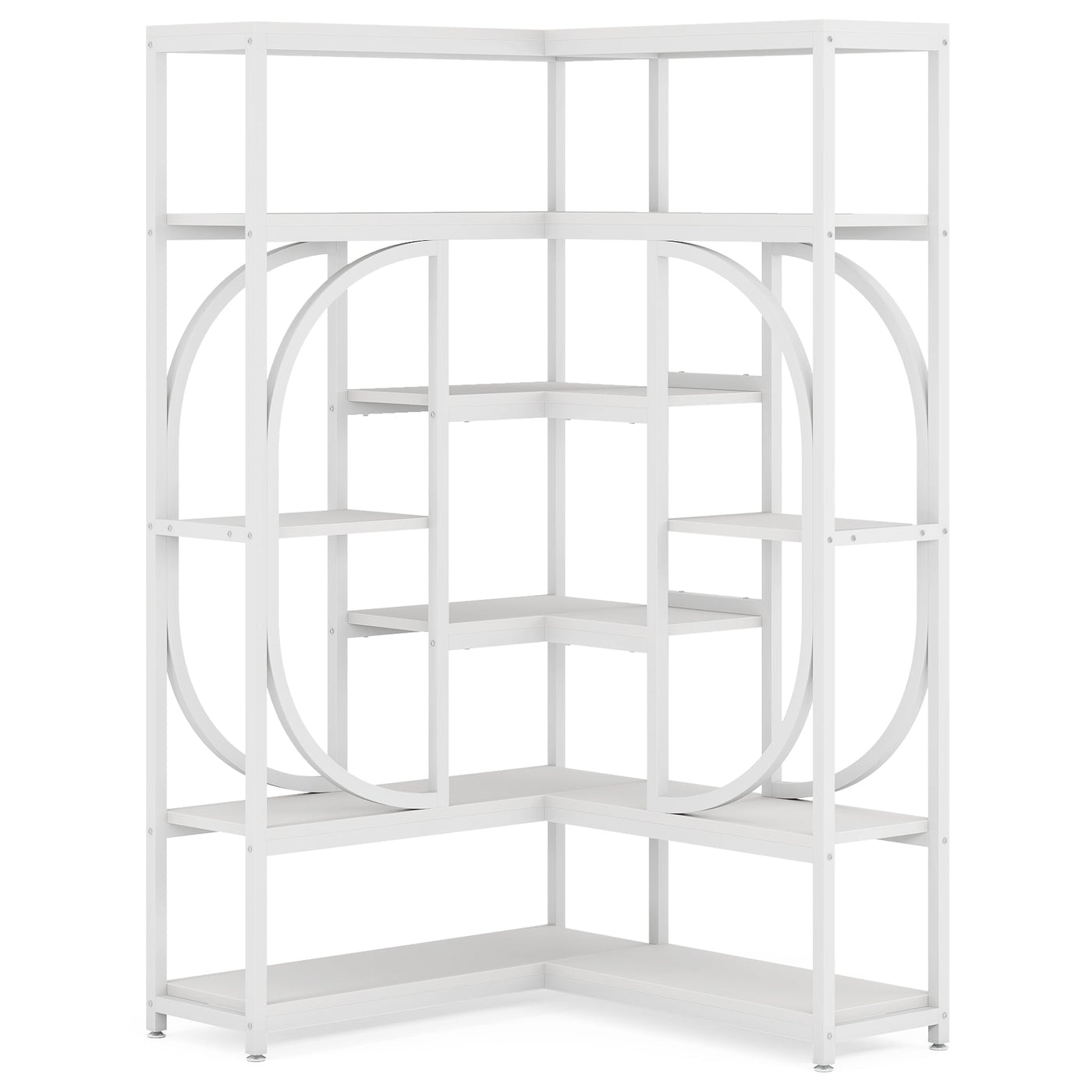 Tribesigns Corner Bookshelf, 7-Shelf L-Shaped Bookcase Display Rack