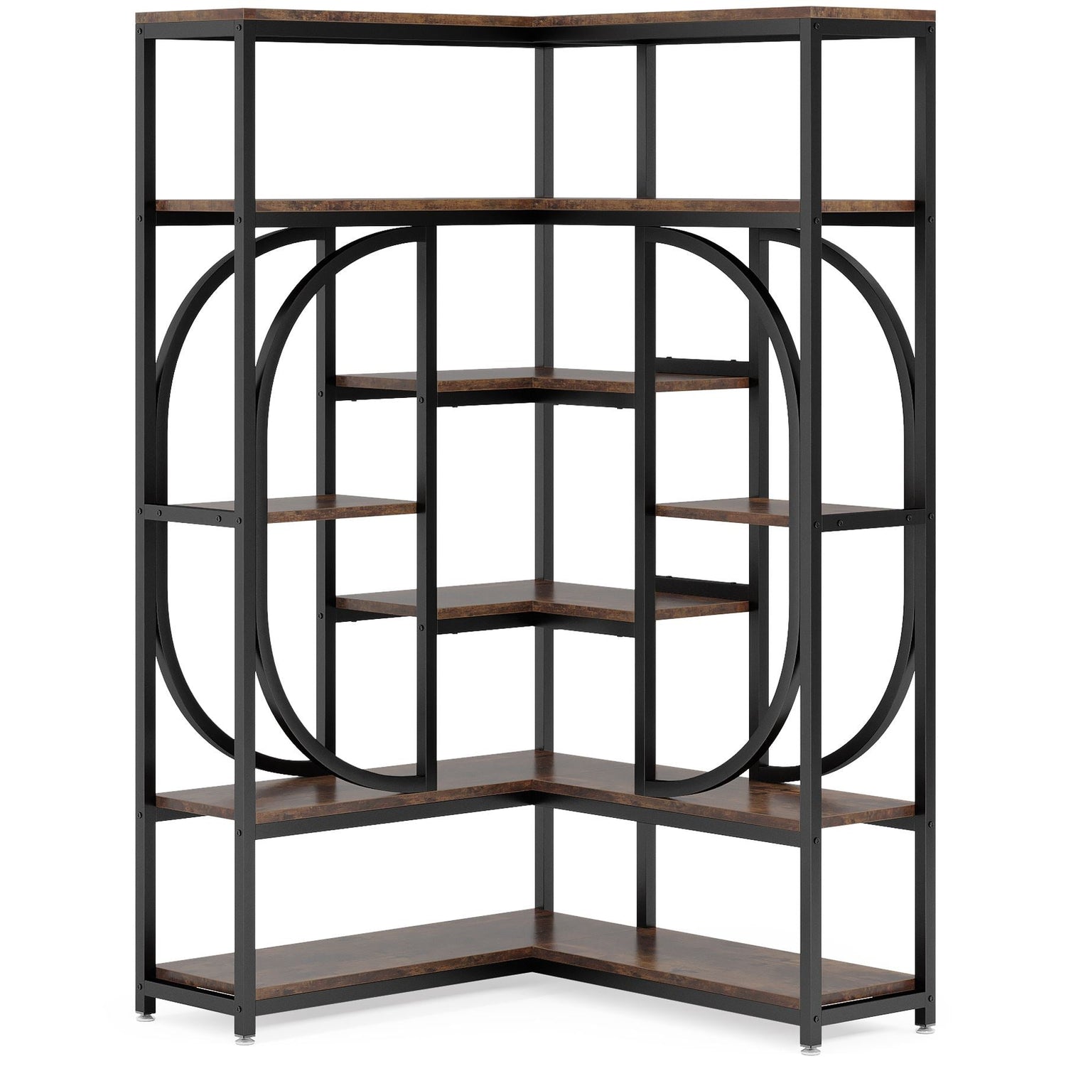 Tribesigns Corner Bookshelf, 7-Shelf L-Shaped Bookcase Display Rack ...
