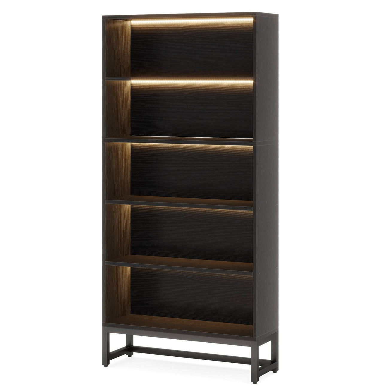 Tribesigns Bookcase with Lights, 70.8” Tall Bookshelf with 5-Tier ...