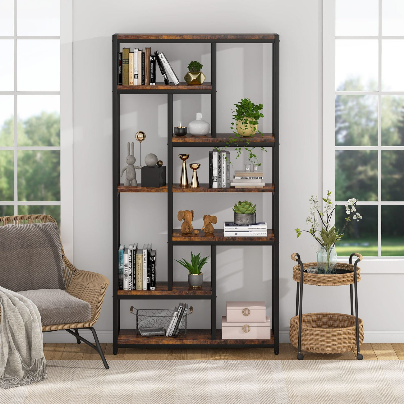 Tribesigns Bookcase, 79" Tall Bookshelf, 7-Tier 10 Open Display Shelves ...