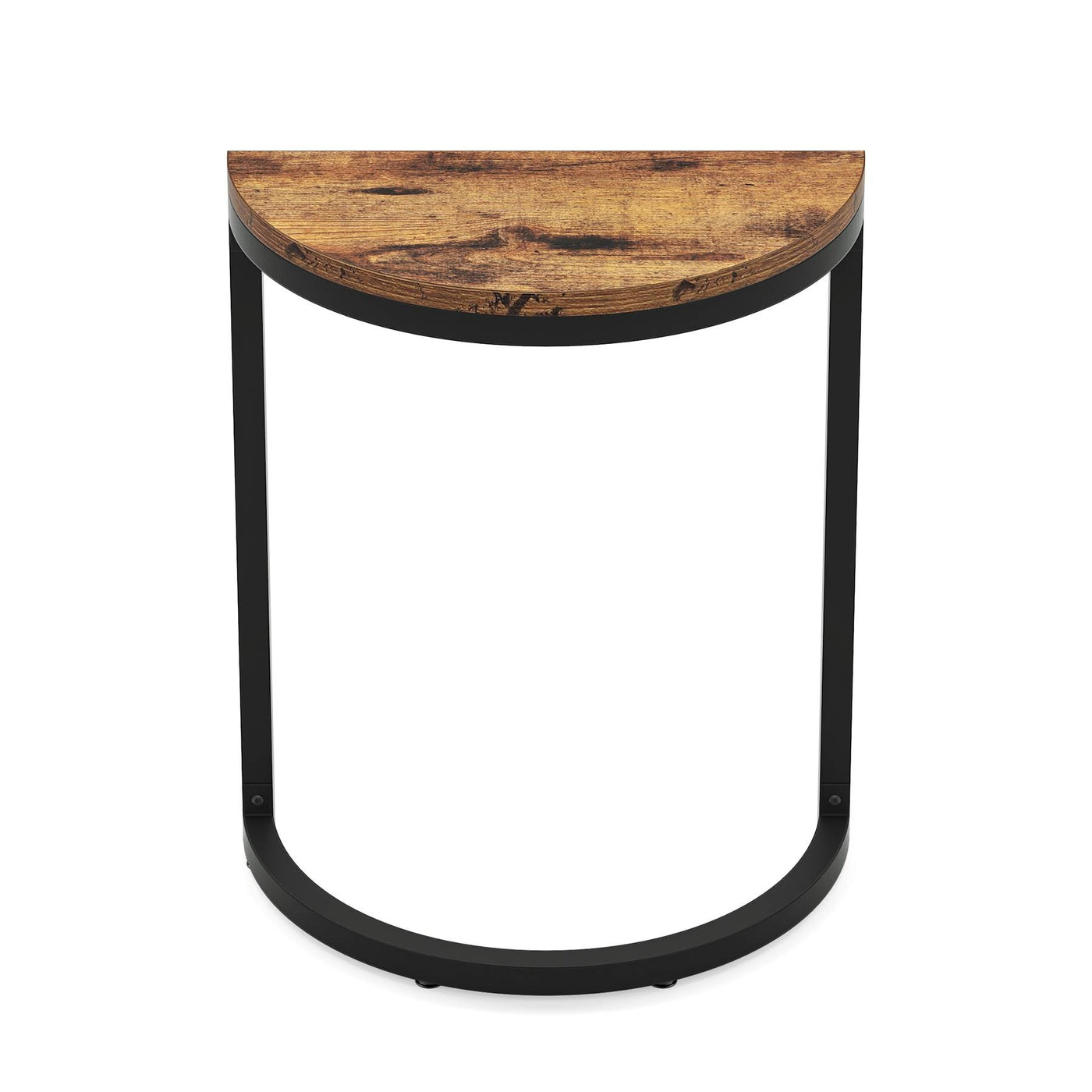 Tribesigns End Table, Half Round Narrow Side Table with Metal Frame