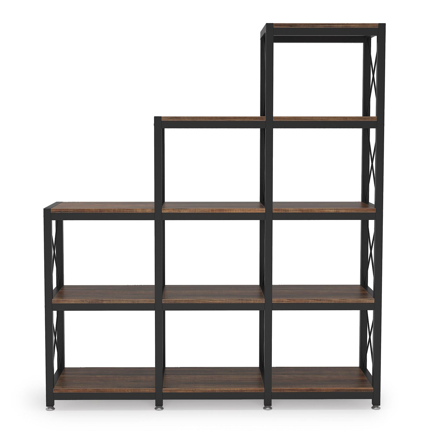 Tribesigns L-Shaped Ladder 9 Cubes Bookshelf, 12 Shelves Industrial ...