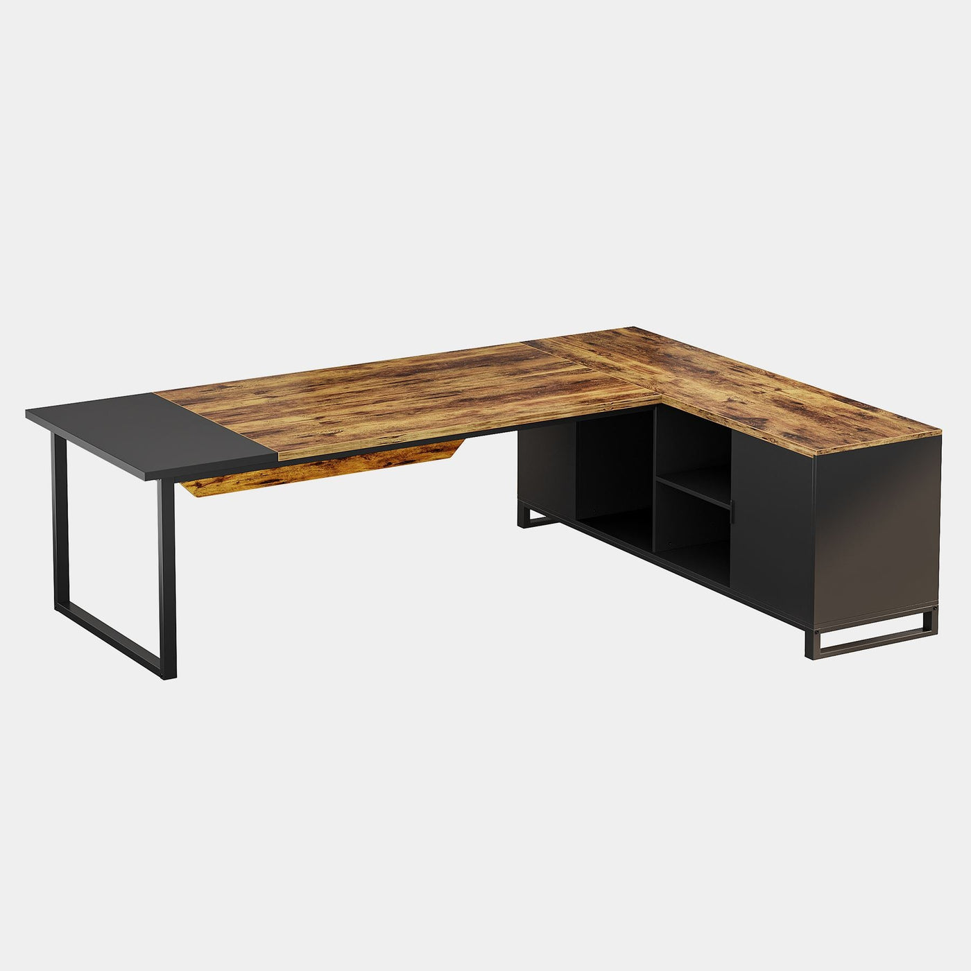 Tribesigns 86.6'' L-Shaped Executive Desk with 55" File Cabinet