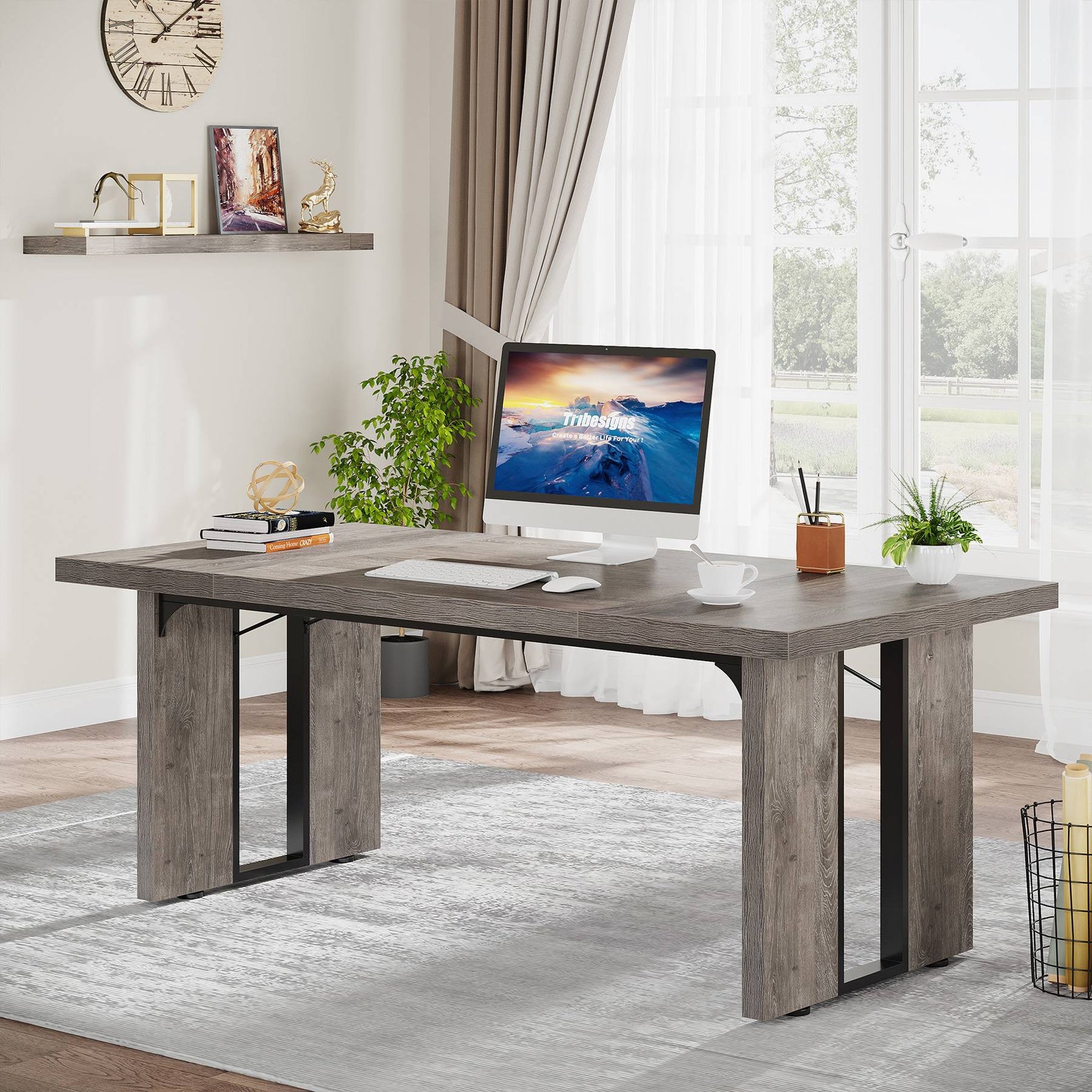 Tribesigns 70.9" Executive Computer Desk Meeting Table for Home Office ...